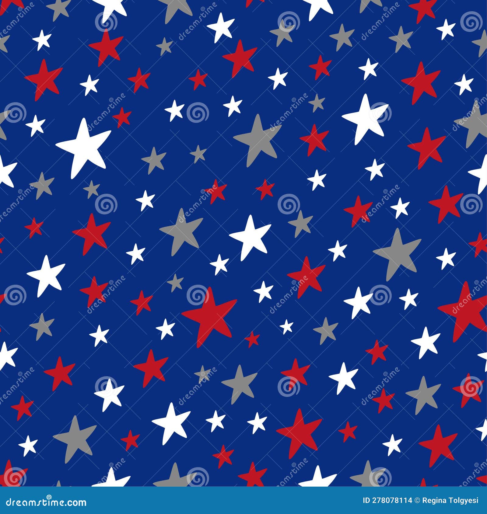 Stars in American Colors Seamless Pattern Stock Vector - Illustration ...