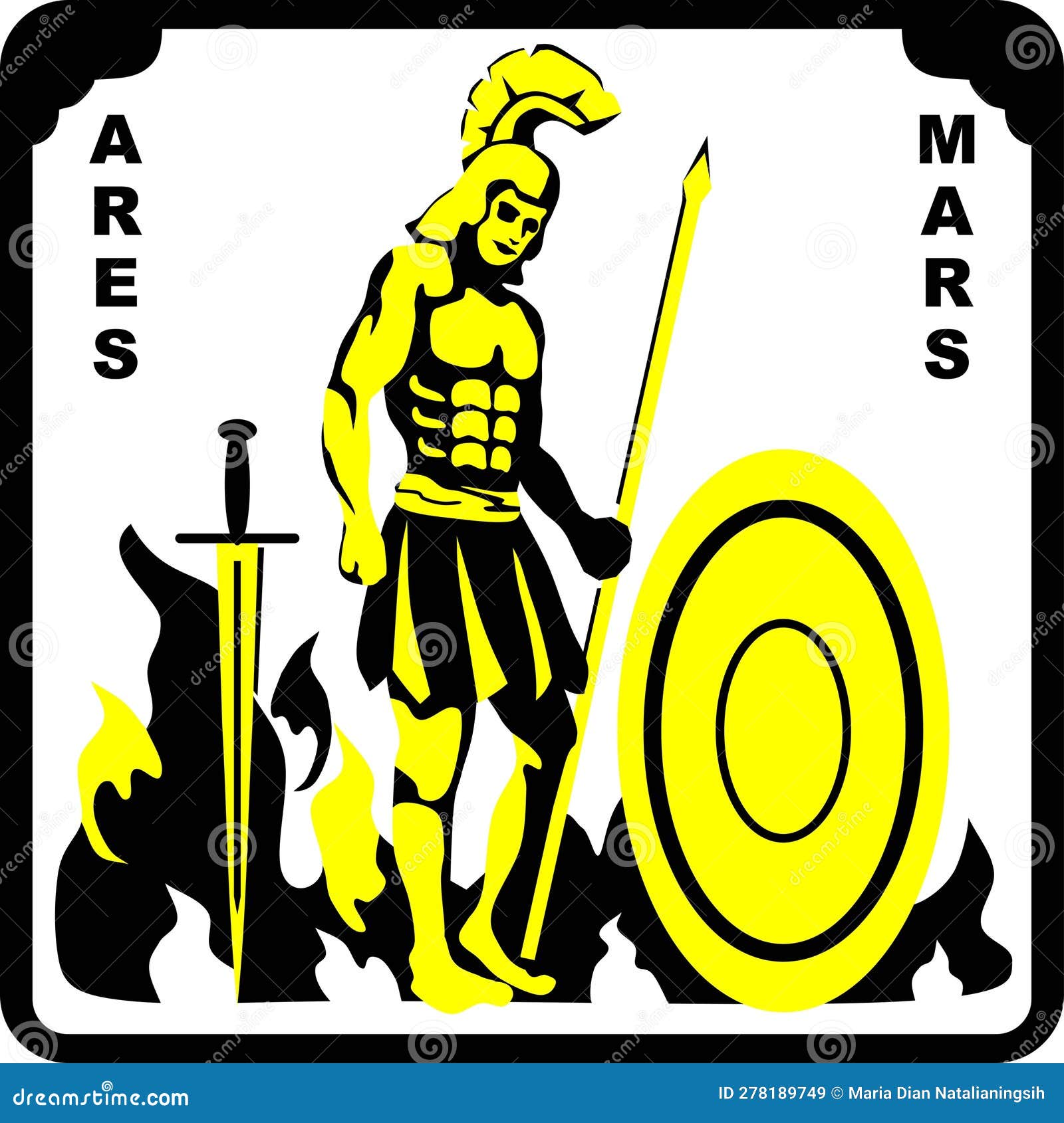 Ares or Mars God of Greek and Rome Stock Vector - Illustration of ares ...