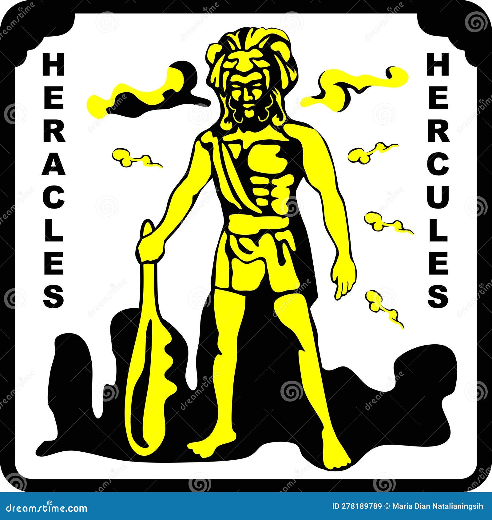Heracles or Hercules God of Greek and Rome Stock Vector - Illustration ...