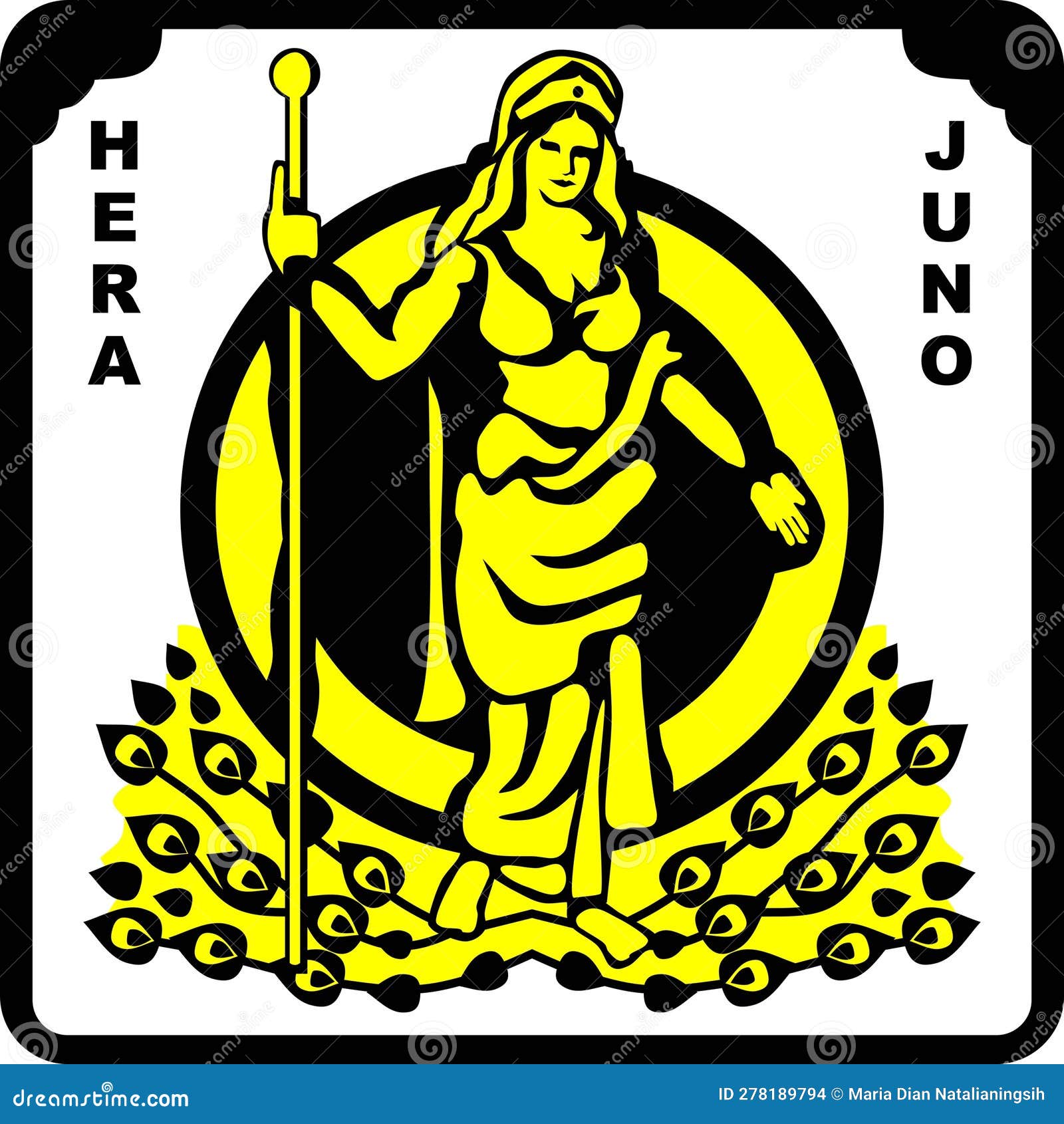 Hera or Juno Goddess of Greek and Rome Stock Vector - Illustration of ...