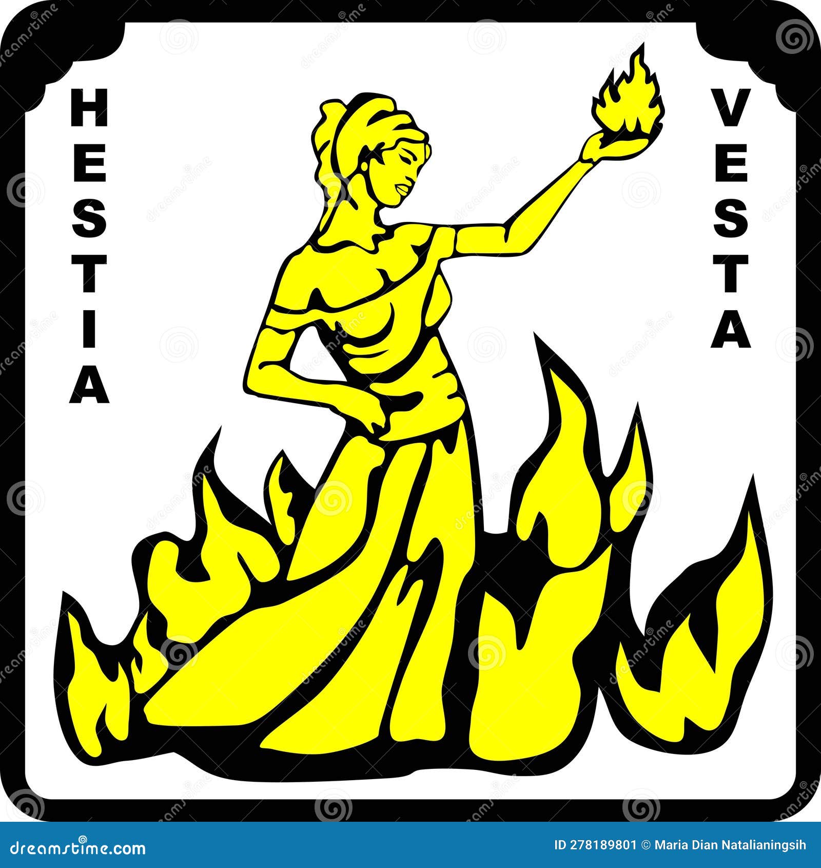Hestia or Vesta Goddess of Greek and Rome Stock Vector - Illustration ...