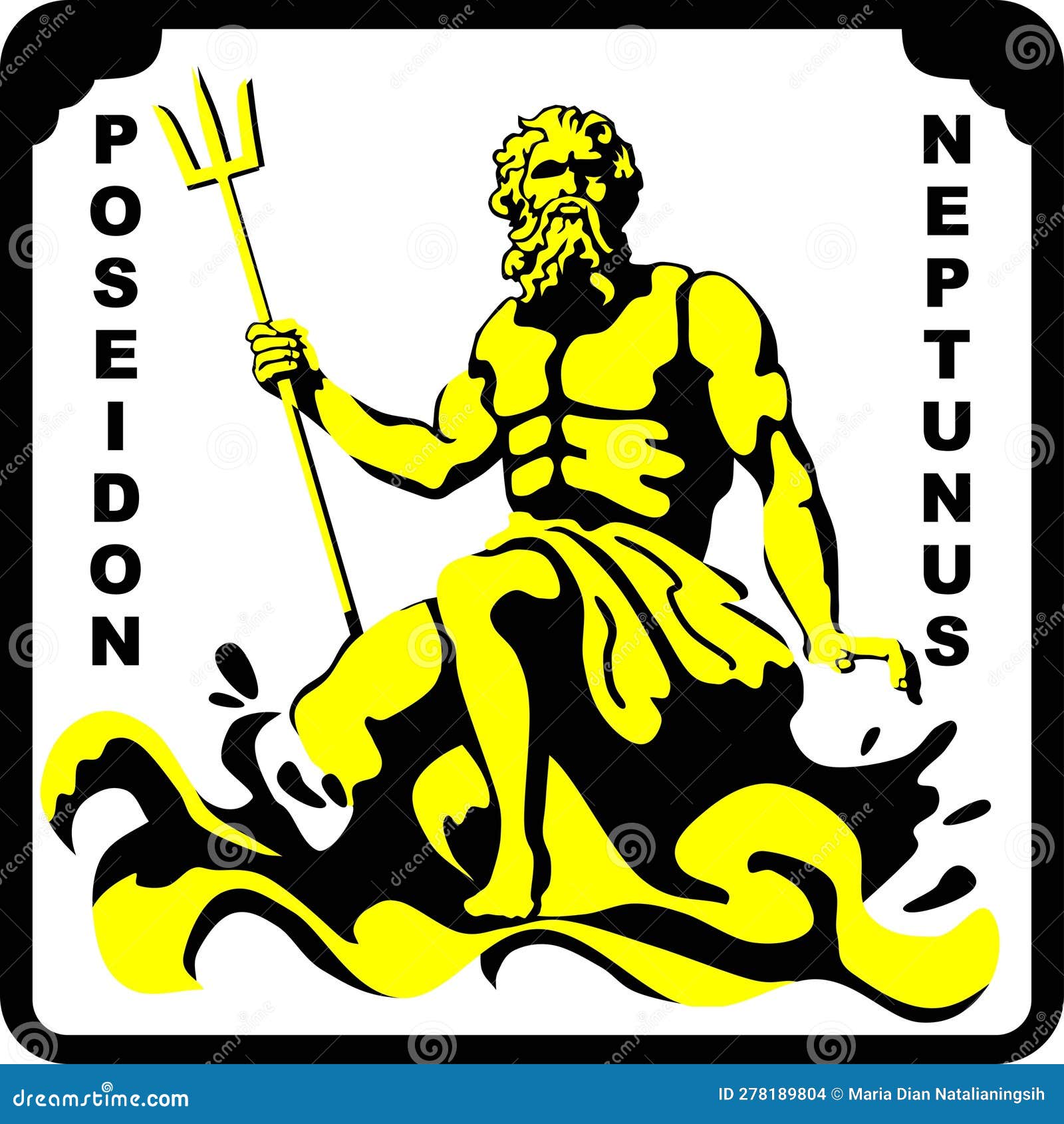 Poseidon or Neptunus God of Greek and Rome Stock Vector - Illustration ...