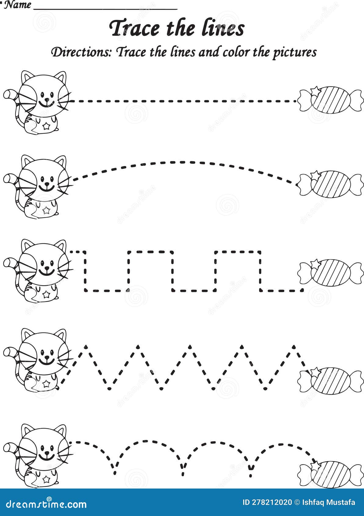 Hand Drawn Tracing Worksheets for Kids Pencontrol and Handwriting ...