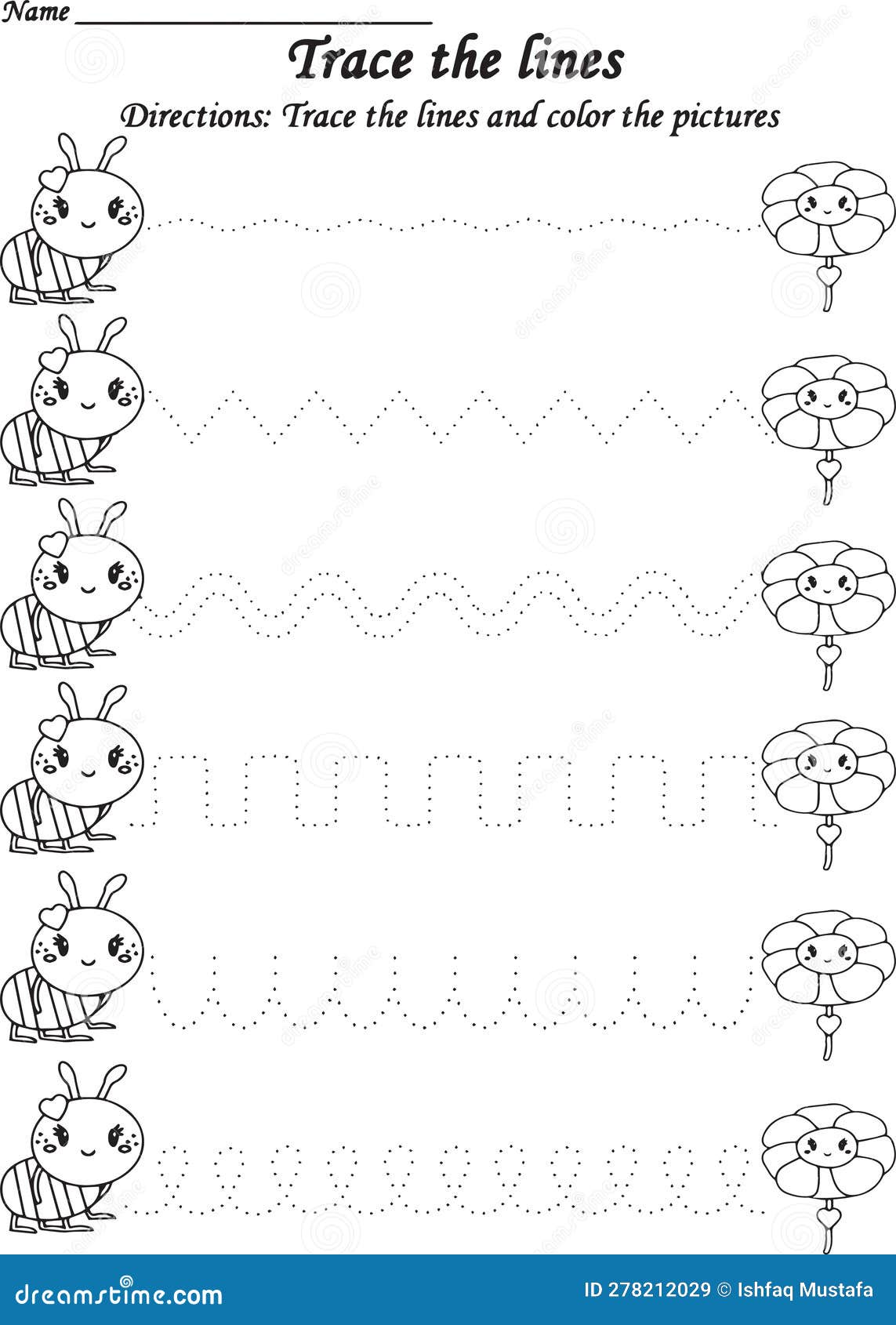 Hand Drawn Tracing Worksheets for Kids Pencontrol and Handwriting ...