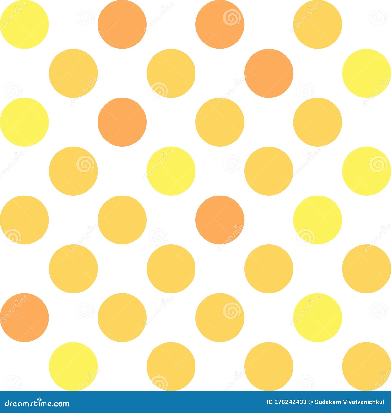 Yellow and Orange Pastel Polka Dot Seamless Pattern Background. Stock ...