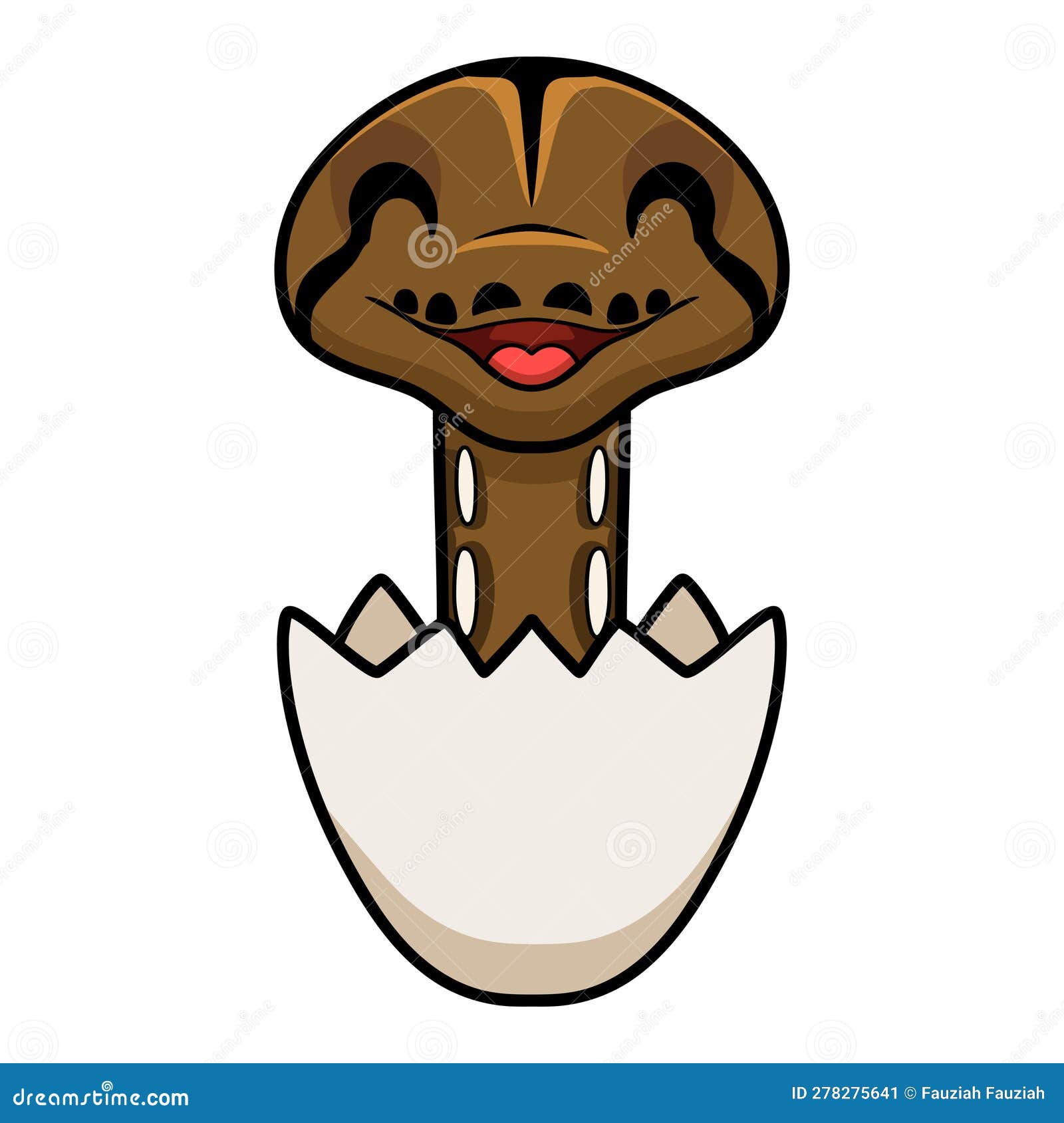 Cute Tiger Reticulatus Python Cartoon Inside an Egg Stock Vector ...