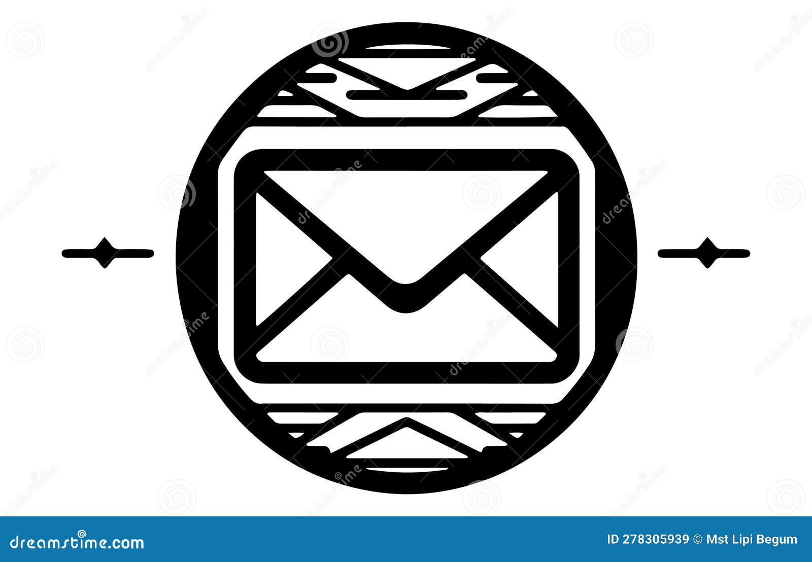 Outline Email Evelope Vector Icon. Isolated Black Simple Line Element ...