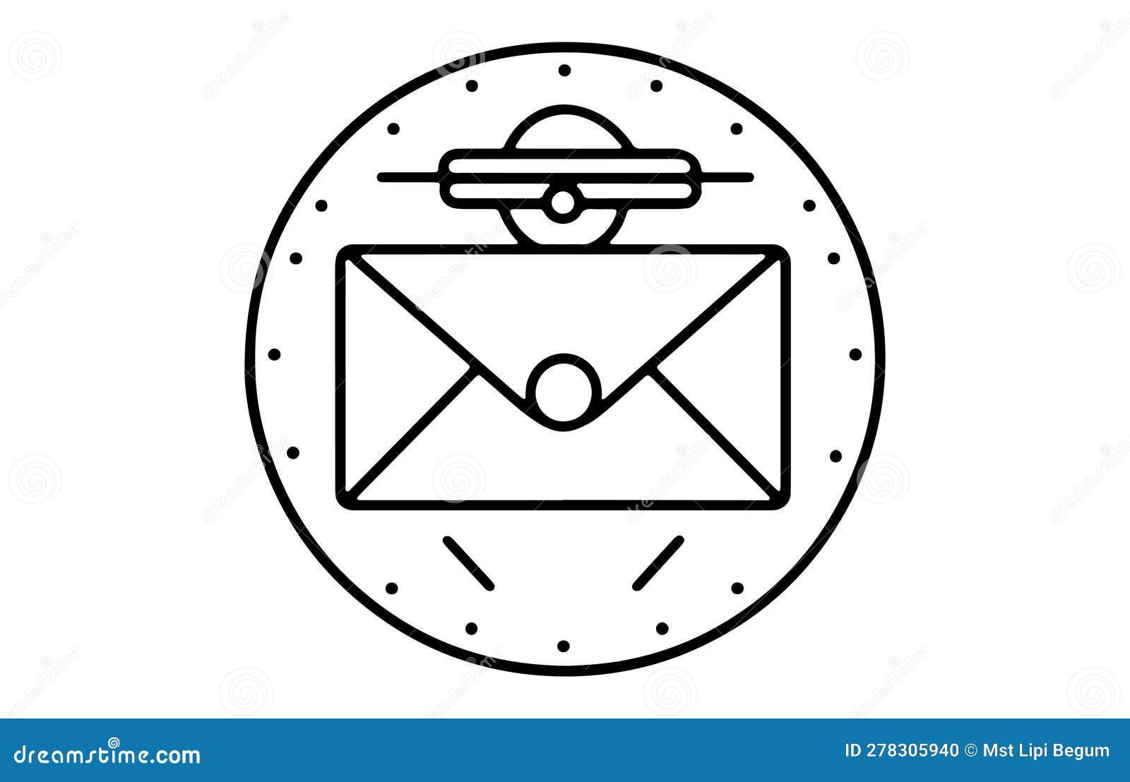 Outline Email Evelope Vector Icon. Isolated Black Simple Line Element ...