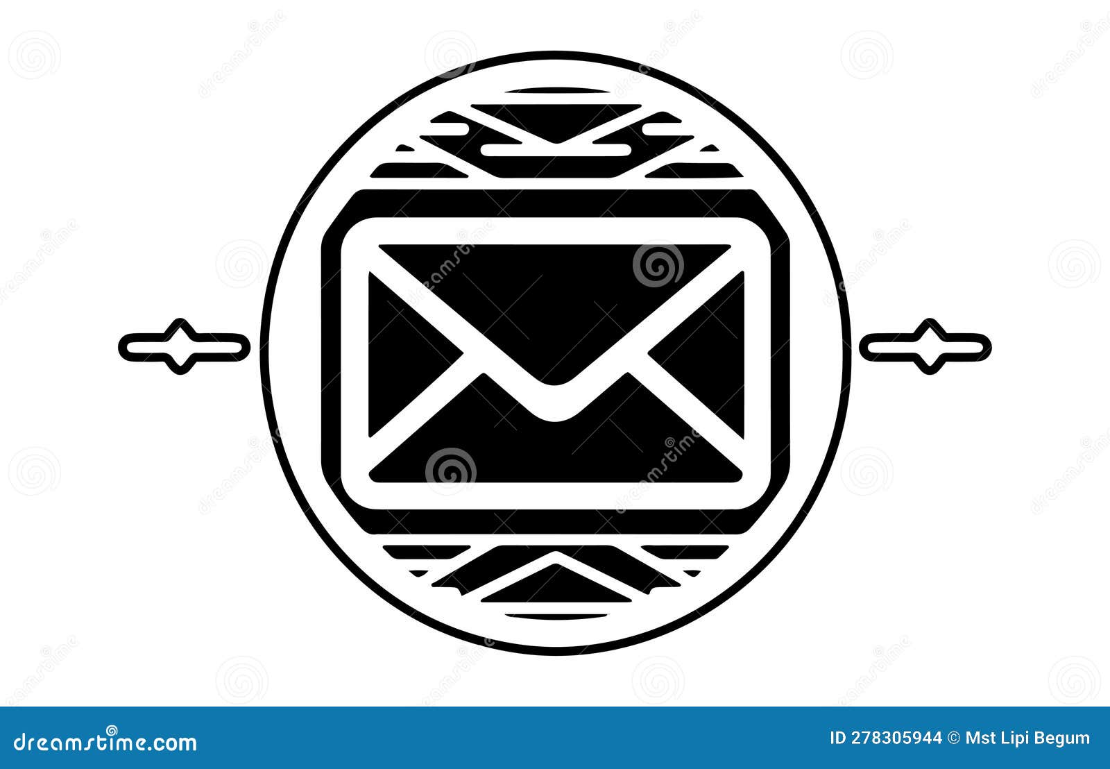 Outline Email Evelope Vector Icon. Isolated Black Simple Line Element ...