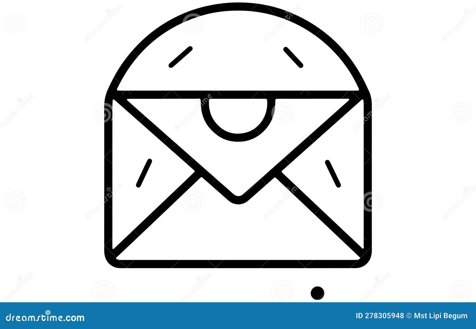 Outline Email Evelope Vector Icon. Isolated Black Simple Line Element ...