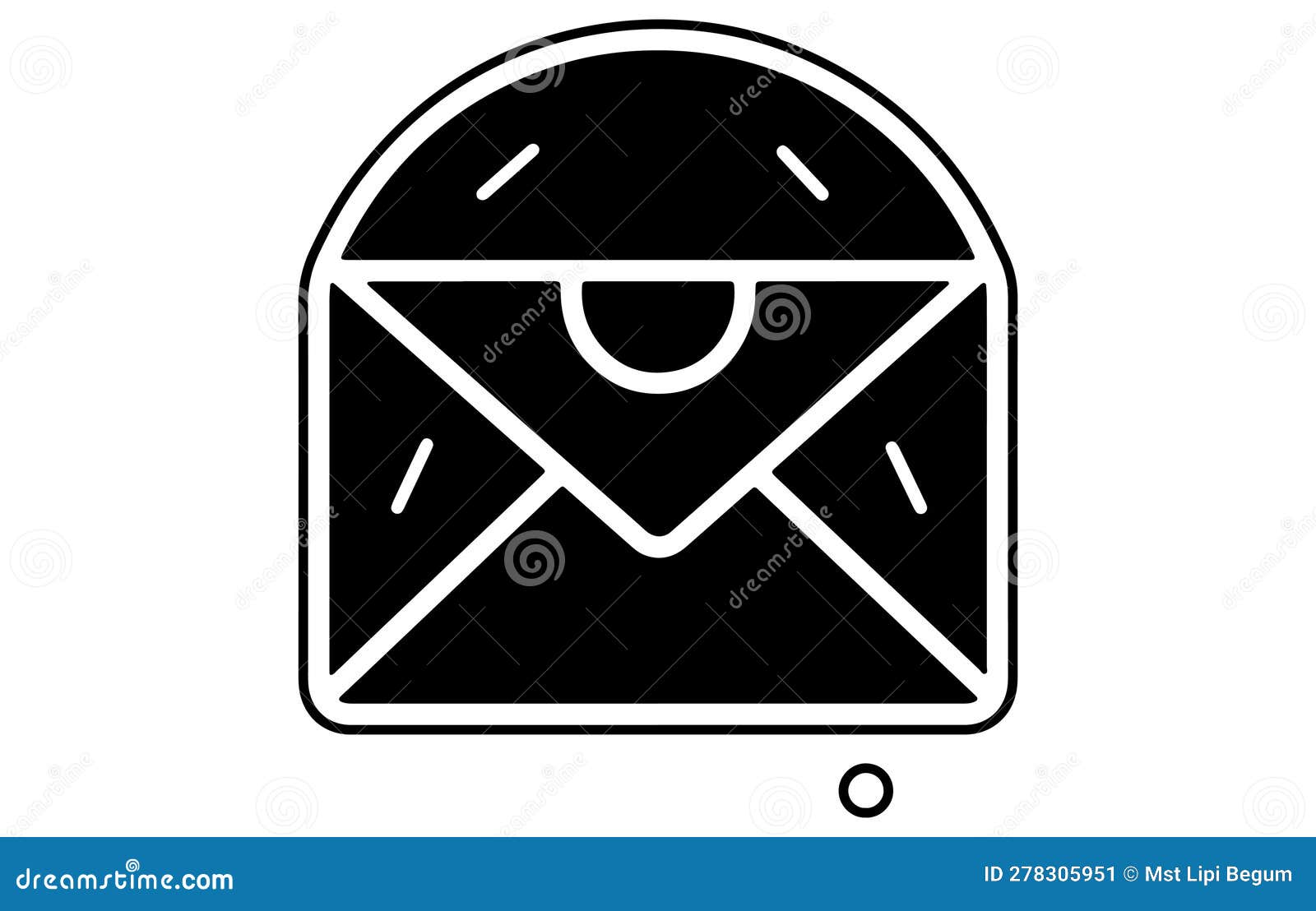 Outline Email Evelope Vector Icon. Isolated Black Simple Line Element ...