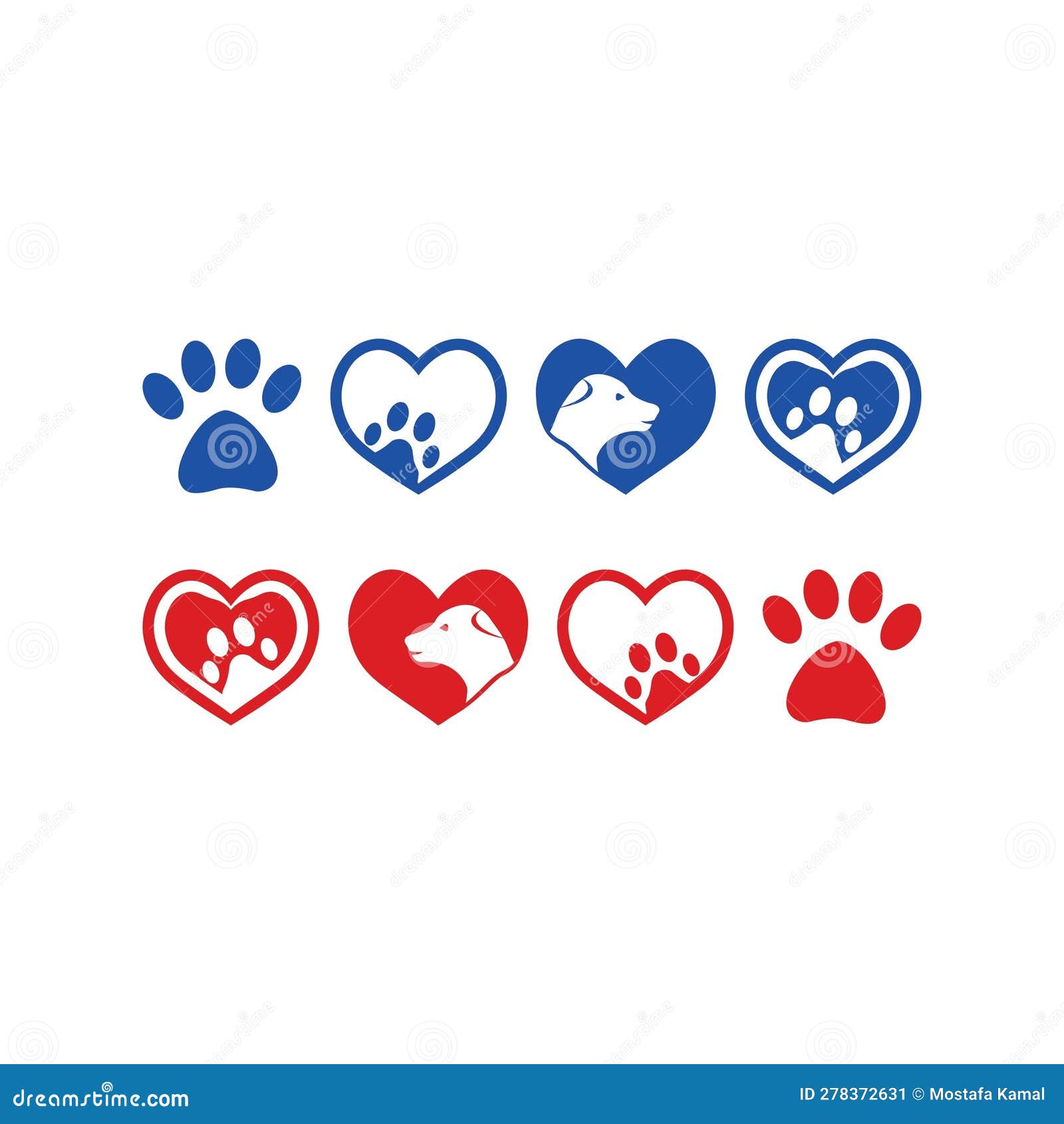 Dog Love Heart with Cute Puppy Face Stock Vector - Illustration of cute ...