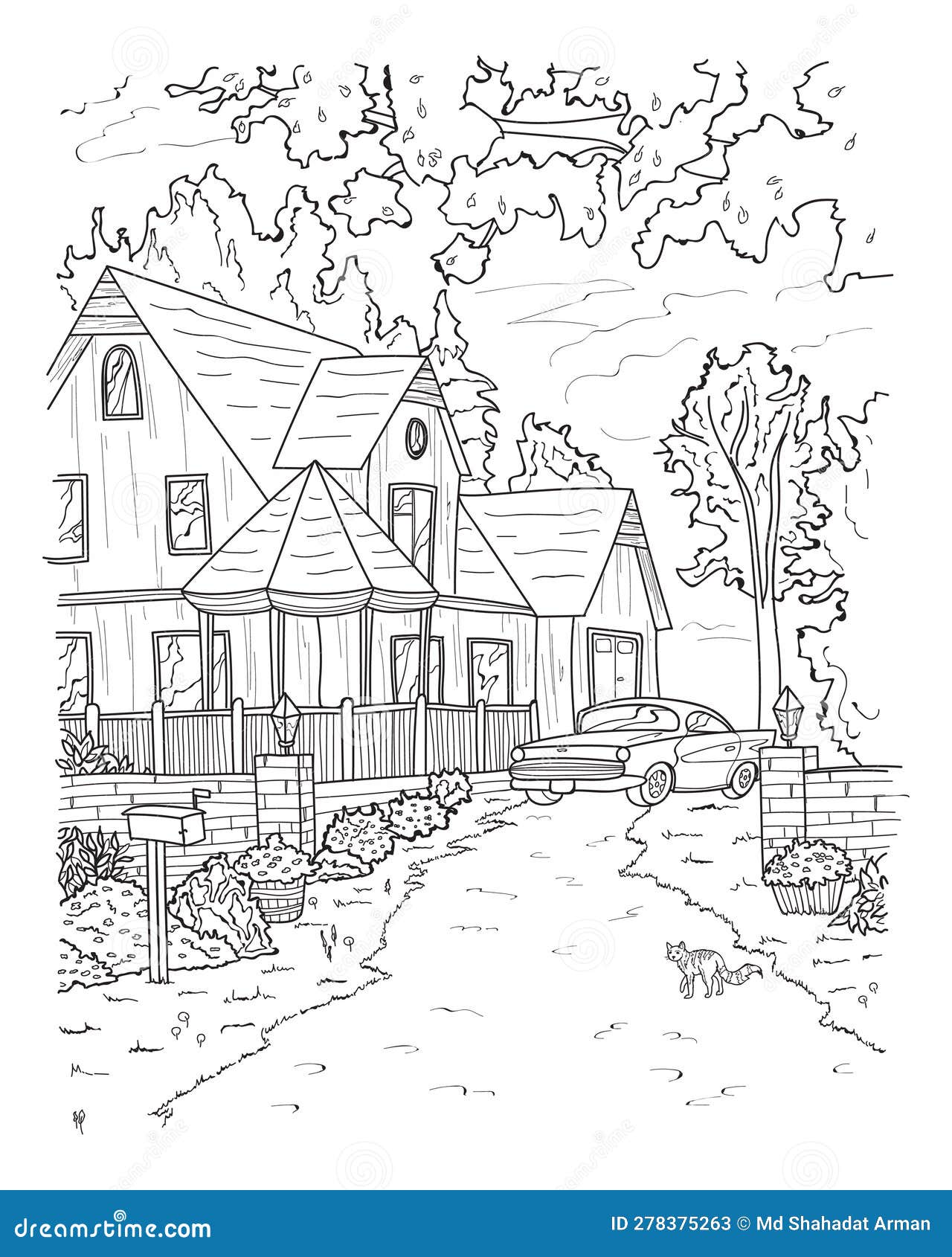 Autumn Scenes Farm Life Coloring Page Design, Farm Life Story Coloring ...