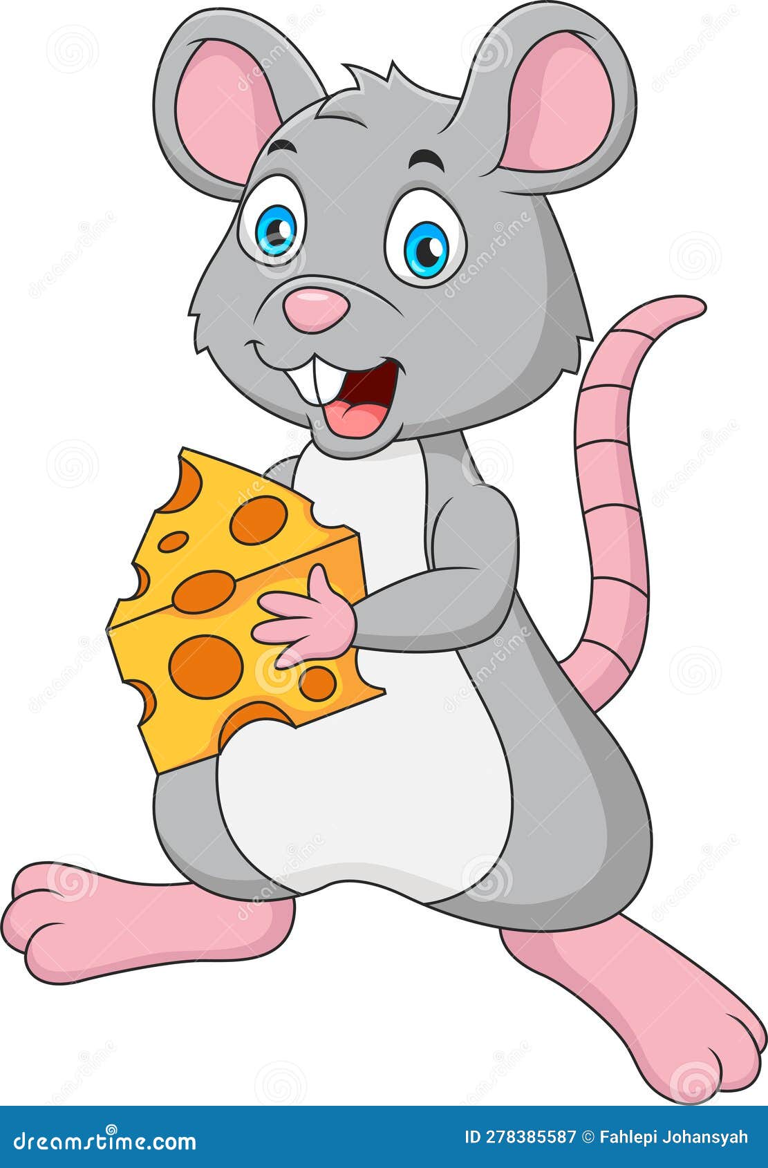 Cute Mouse Cartoon Holding Cheese. Illustration of Cute Animal Mascot ...