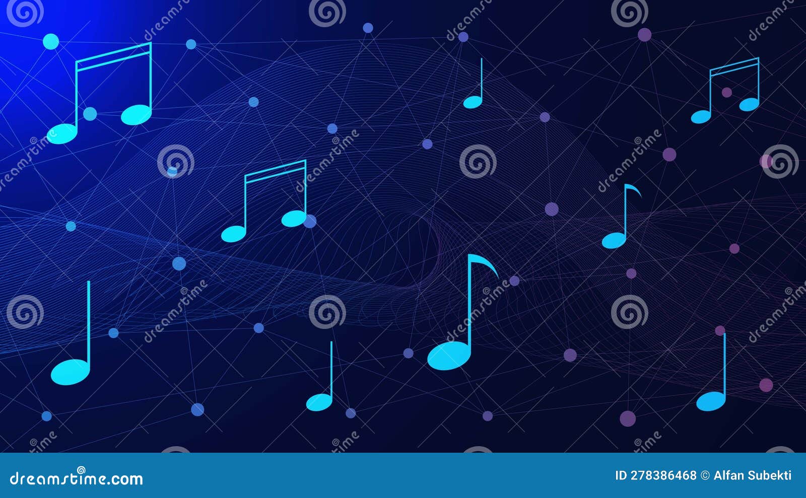 Music Notes with Dots and Lines Connection for Studio Stock Vector ...