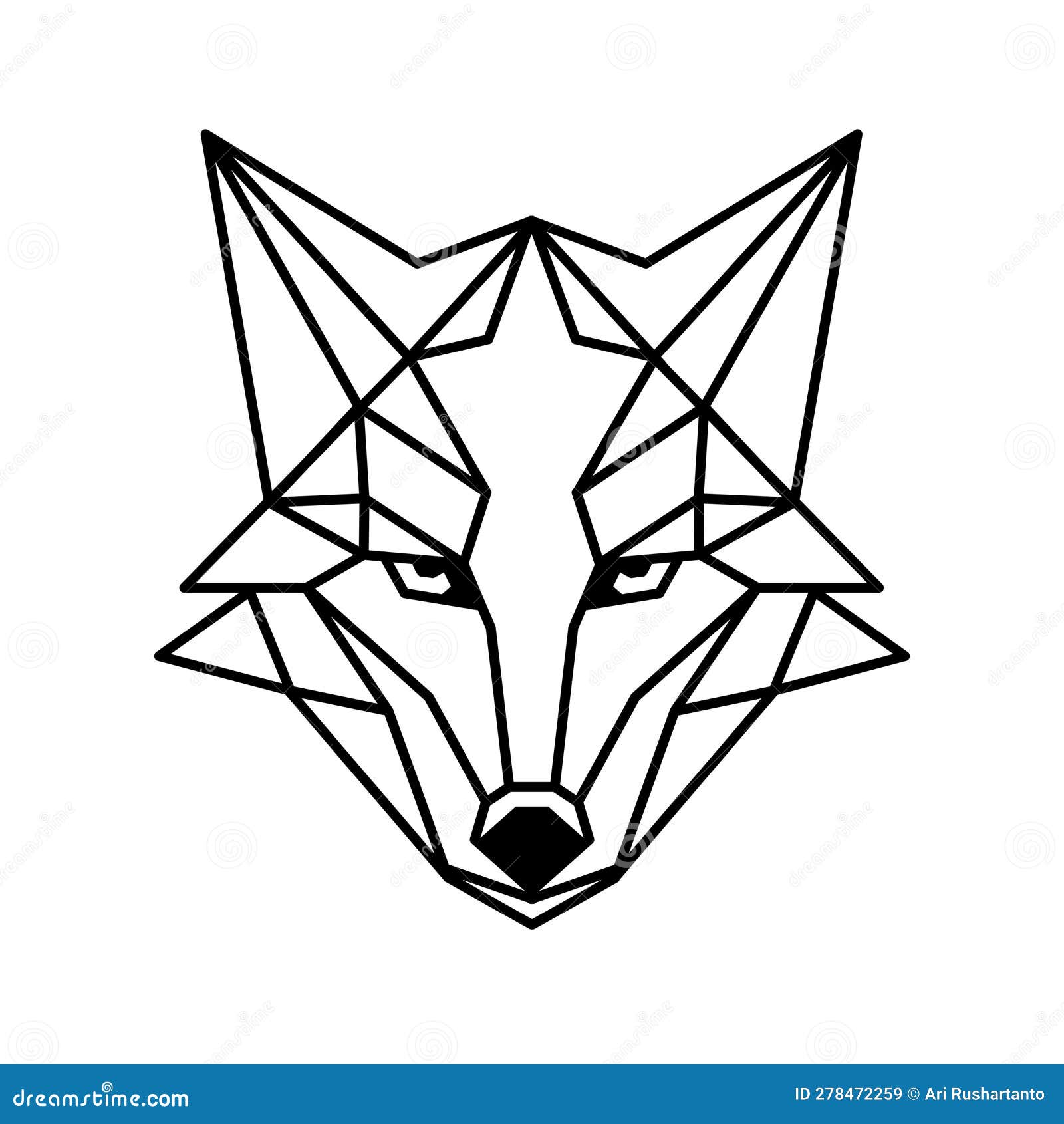 Geometric Wolf Face Vector Illustration Logo Design Stock Vector ...