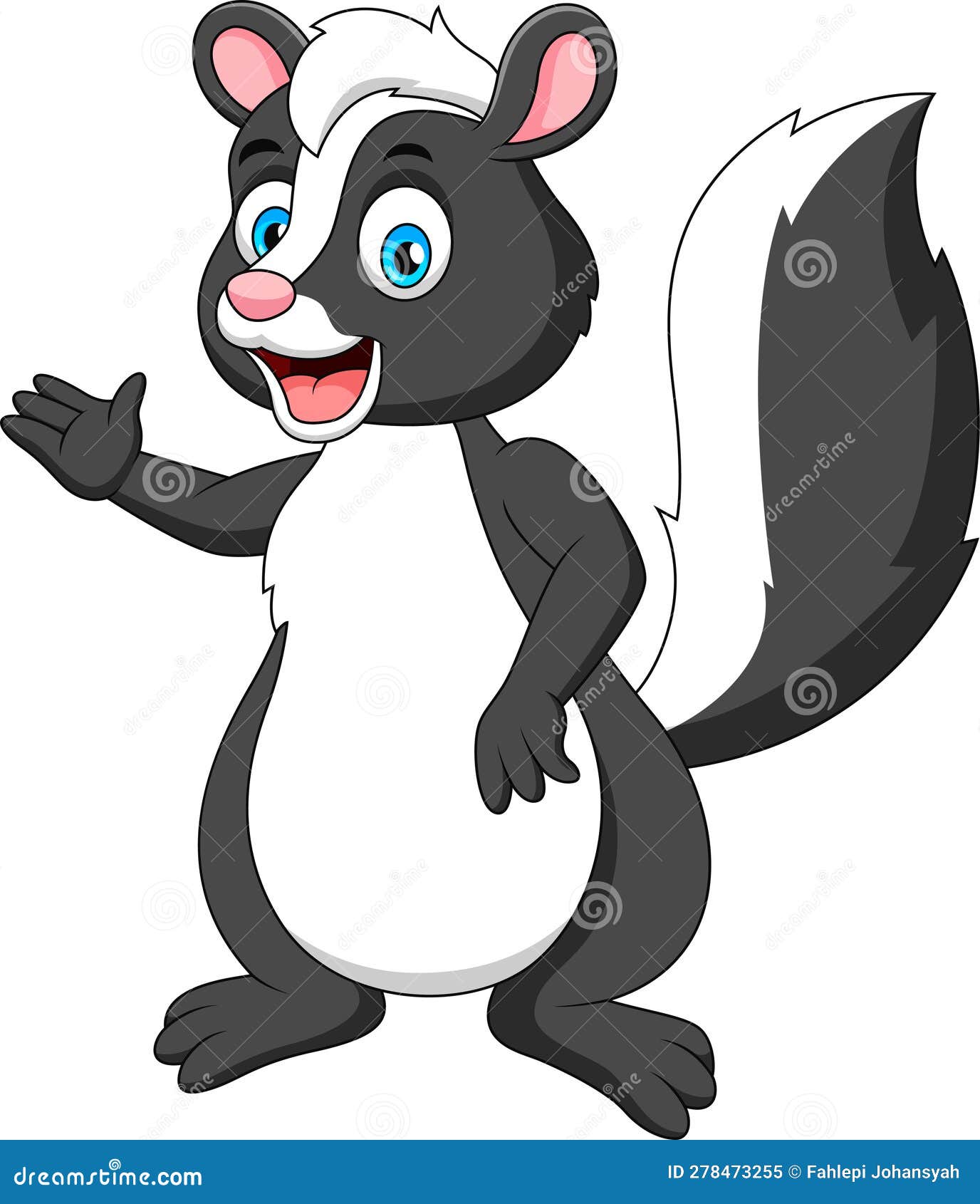 Cartoon Illustration of a Cute Skunk Smiling. Stock Vector ...