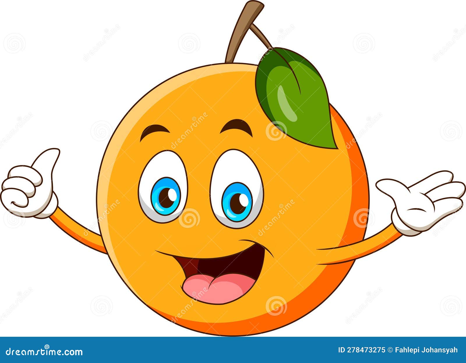 Cute Orange Mascot Cartoon Smiling. Cartoon Mascot Illustration Stock ...
