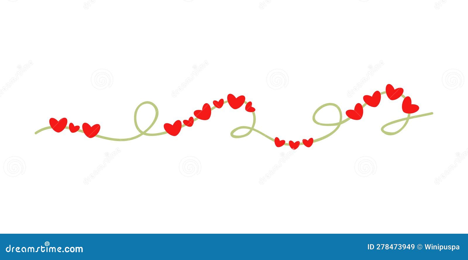 Heart String Element Decoration for Valentine S Day Design Stock Vector ...