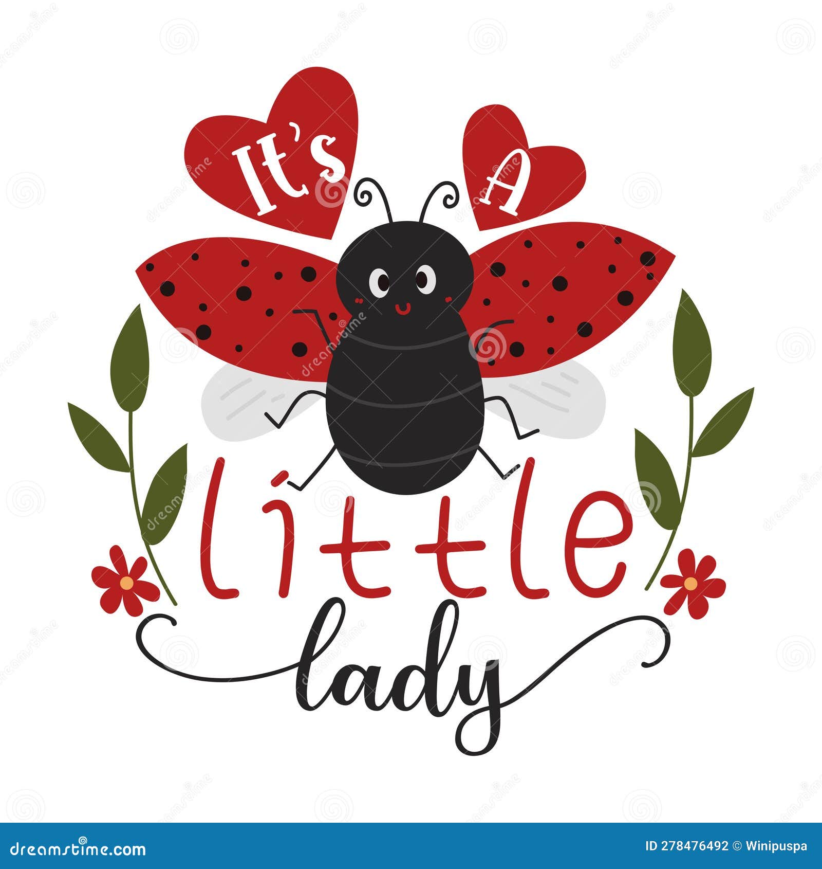 Love Bug Inspirational Lettering Quotes with Lady Bug Illustration ...