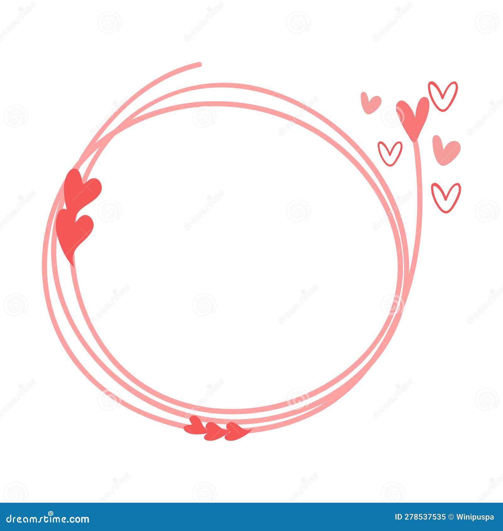 Hand Drawn Love Frame Decoration for Valentine S Day Design. Stock ...