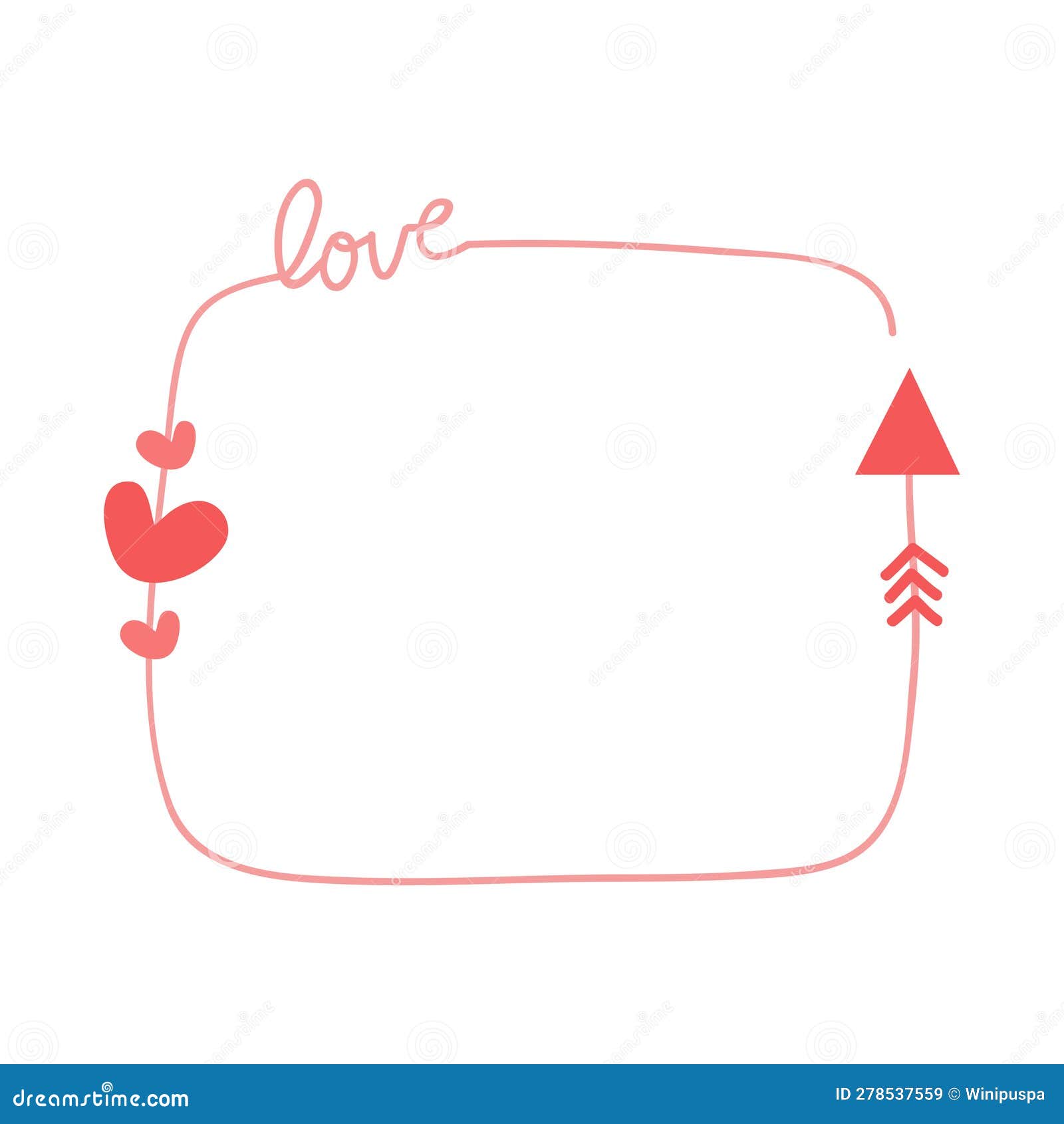 Hand Drawn Love Frame Decoration for Valentine S Day Design. Stock ...