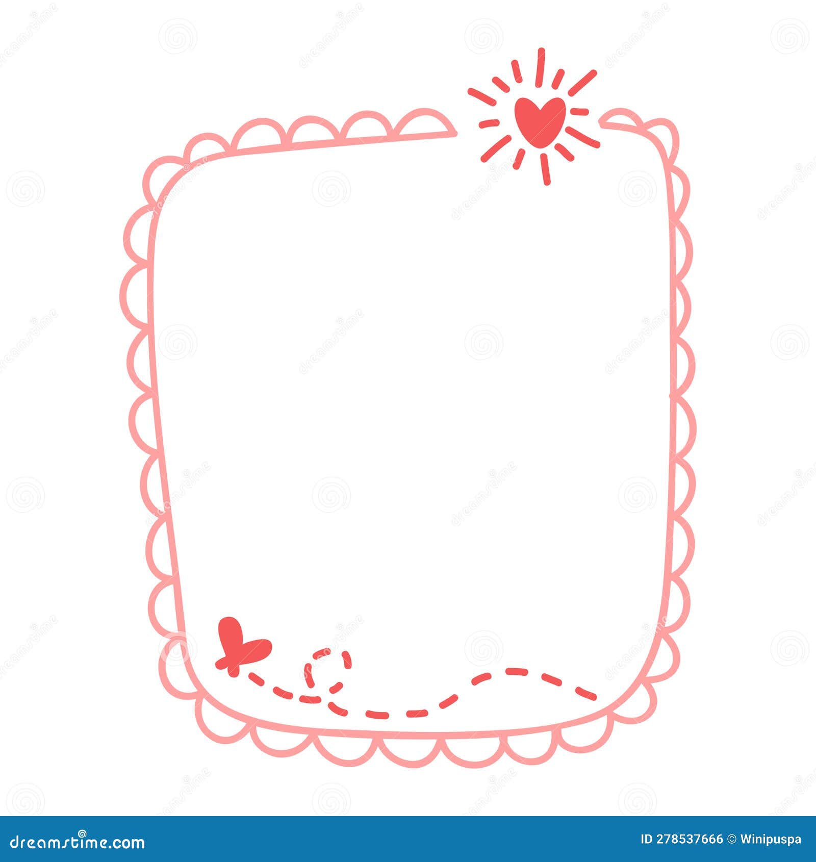 Hand Drawn Love Frame Decoration for Valentine S Day Design. Stock ...