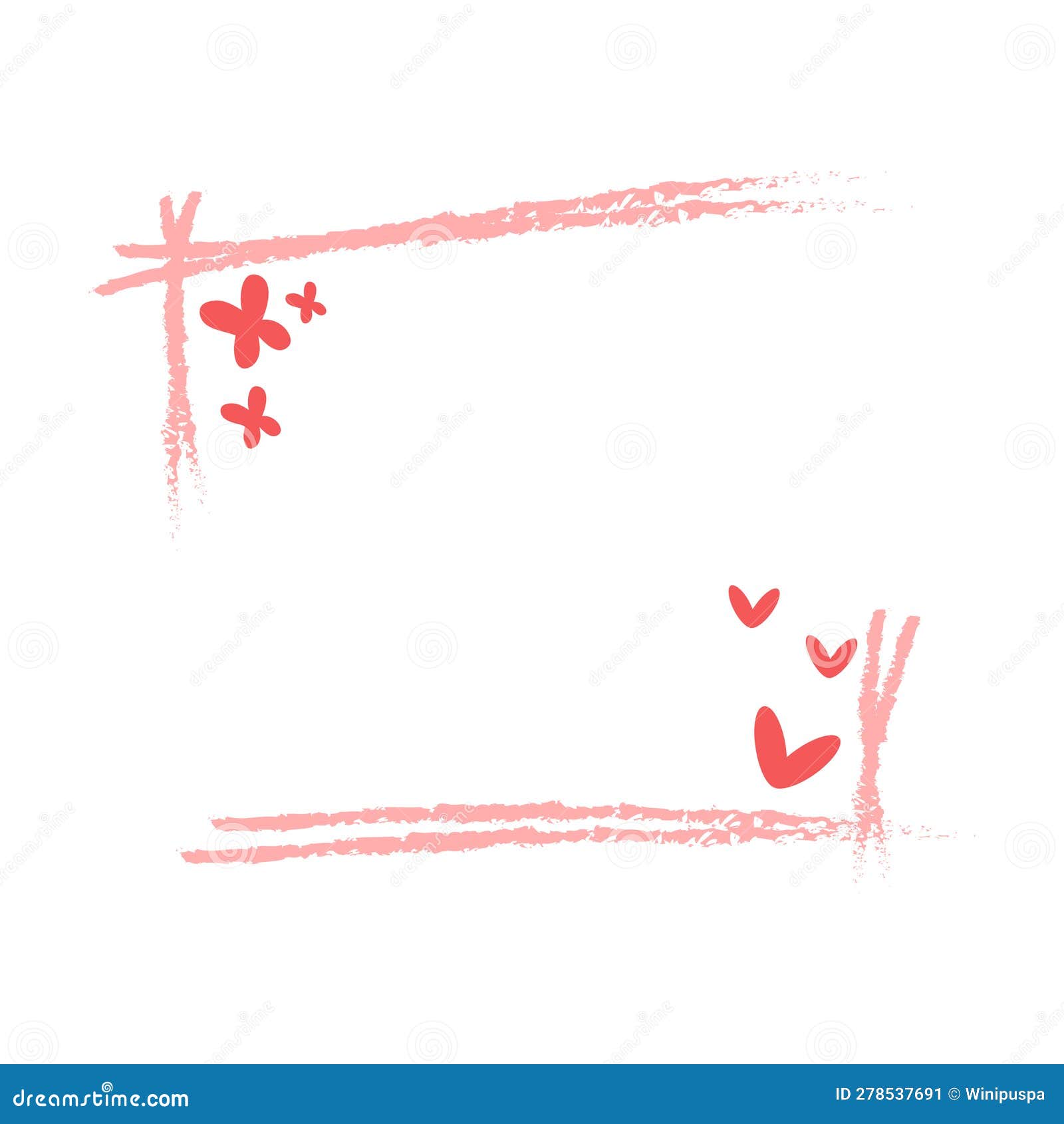 Hand Drawn Love Frame Decoration for Valentine S Day Design. Stock ...