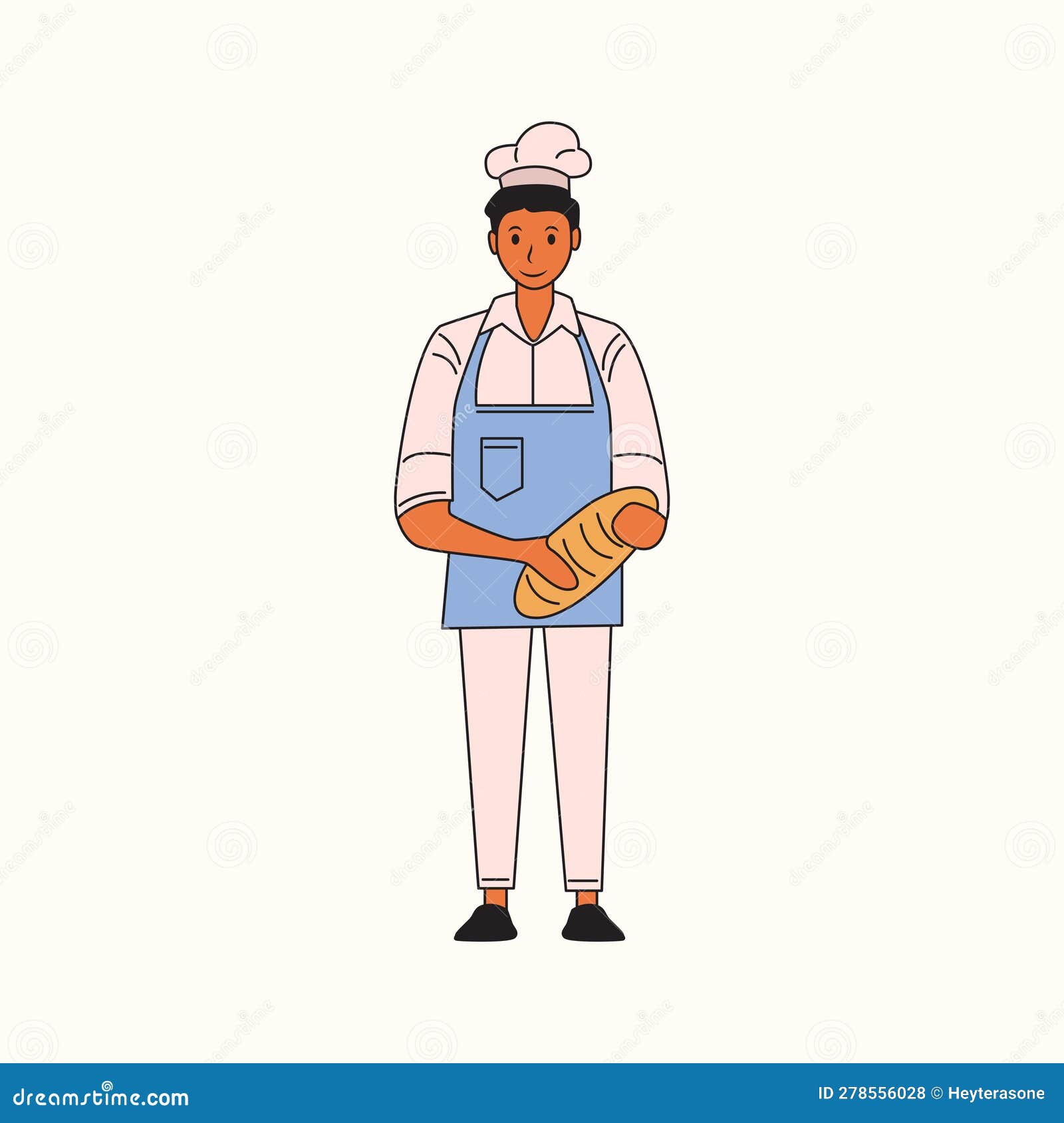 Baker Vector Stock Illustration, Male Baker WithBakery Equpments Vector ...