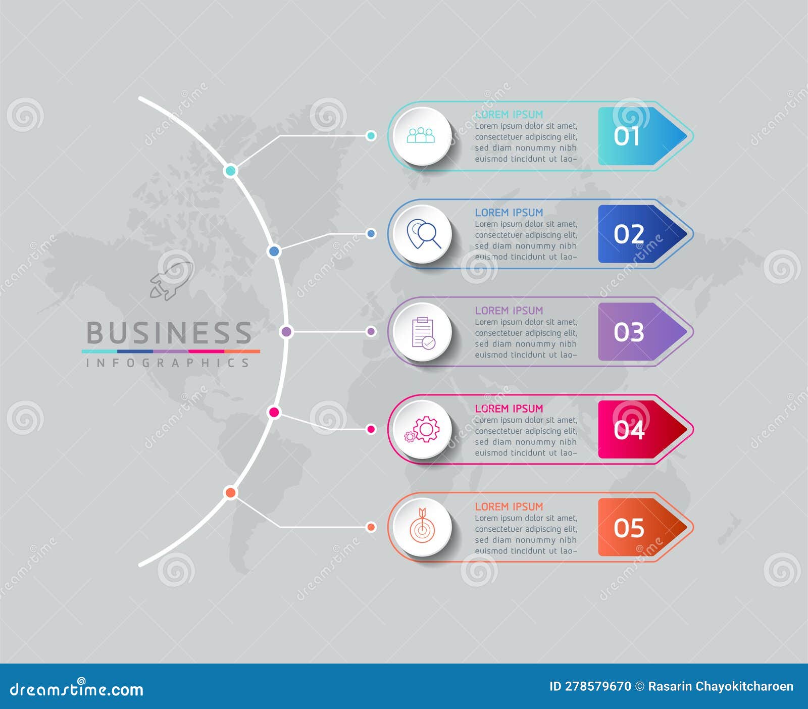 Vector Infographic Business Presentation Template with Circular ...
