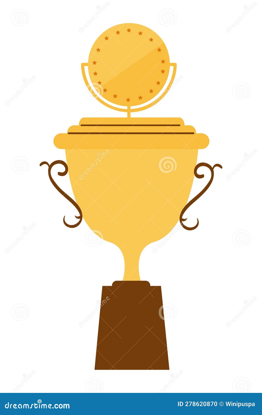 Championship Winner Trophy Gold Medal Award Illustration Isolated on ...