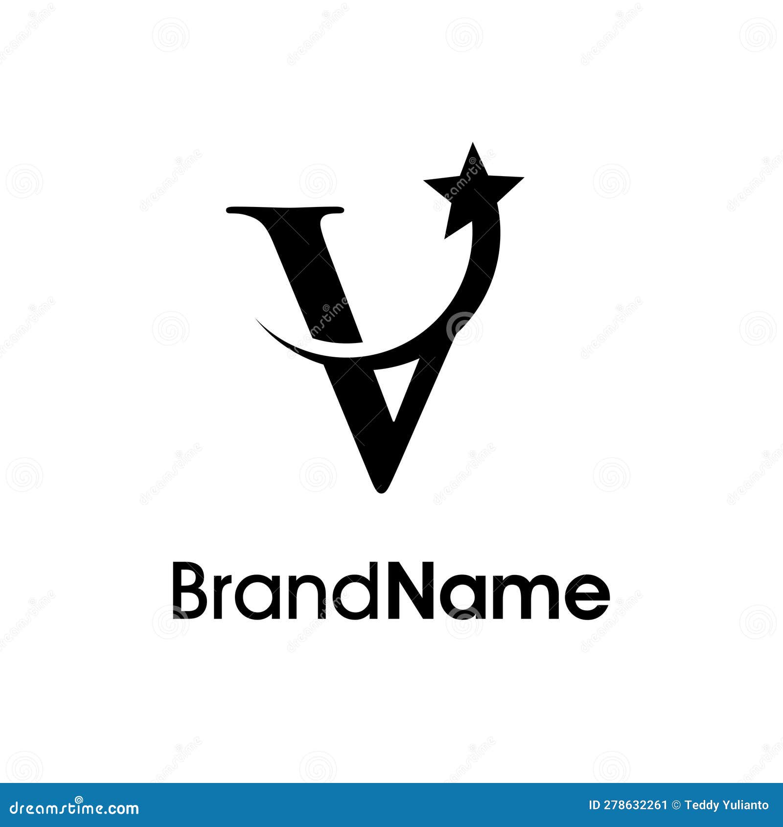 Elegant Initial V Star Logo Stock Vector - Illustration of leader ...
