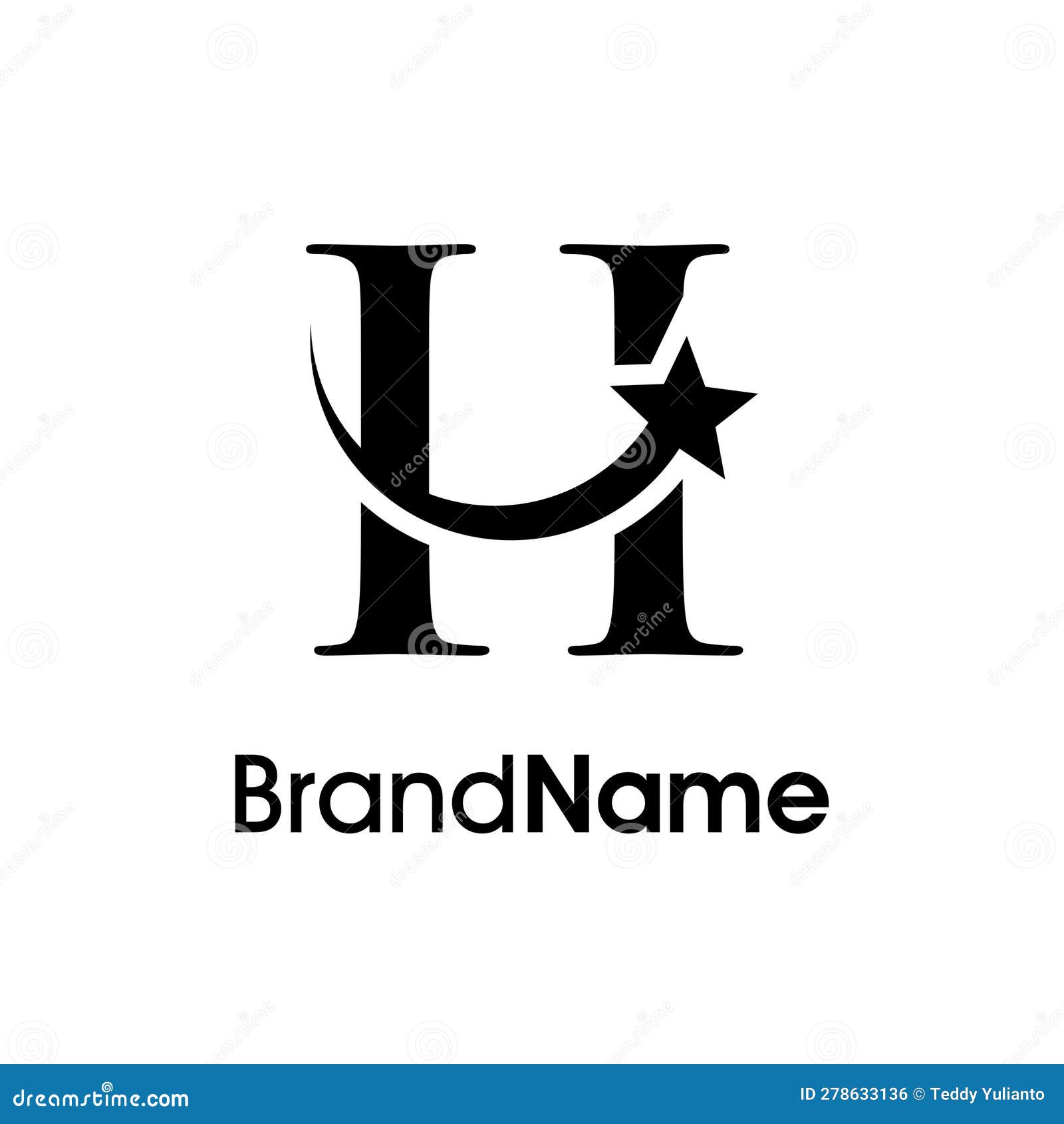 Elegant Initial H Star Logo Stock Vector - Illustration of elegant ...