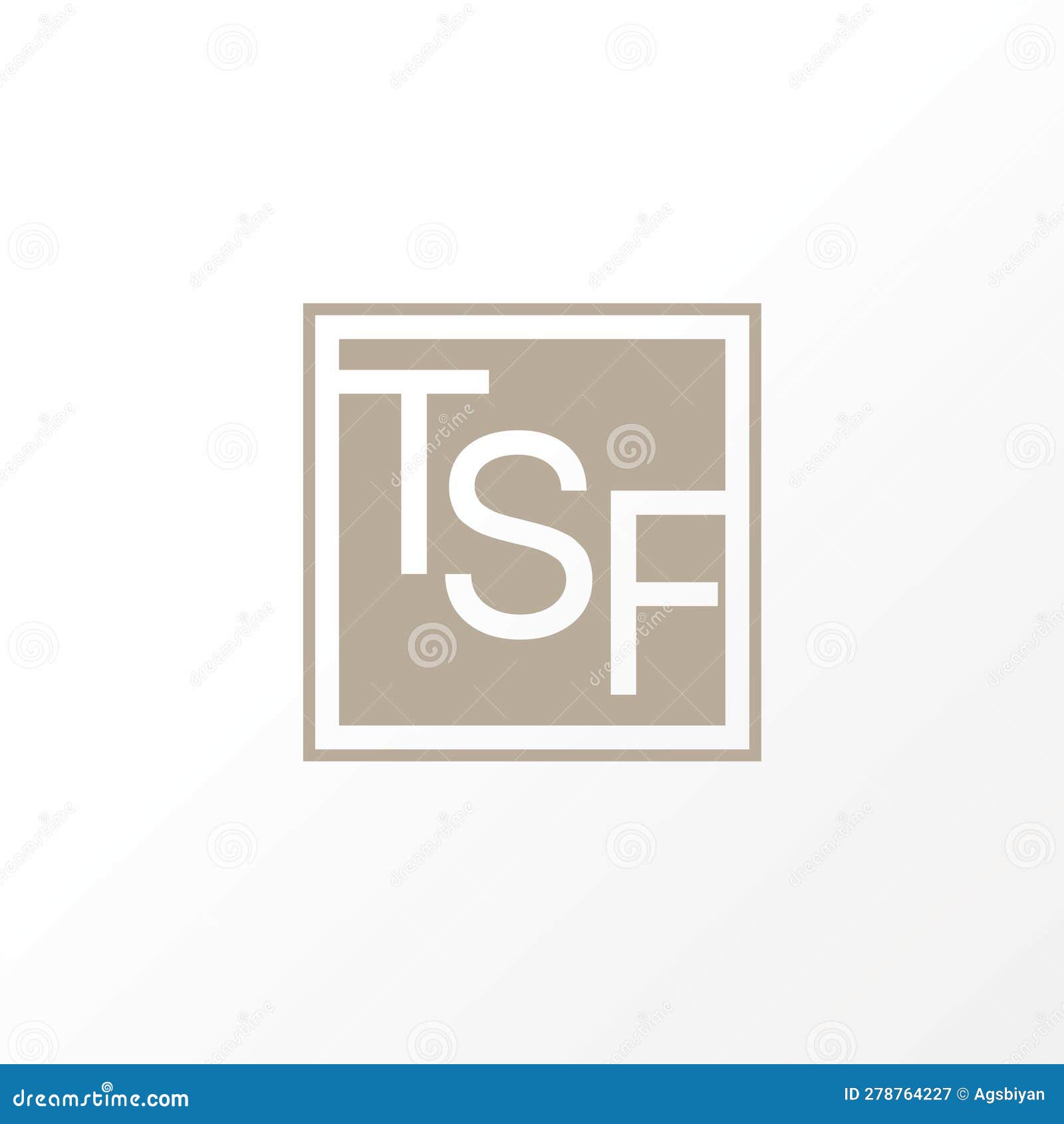 Letter TSF Sans Serif Font on Rectangular Block. Related To Initial ...