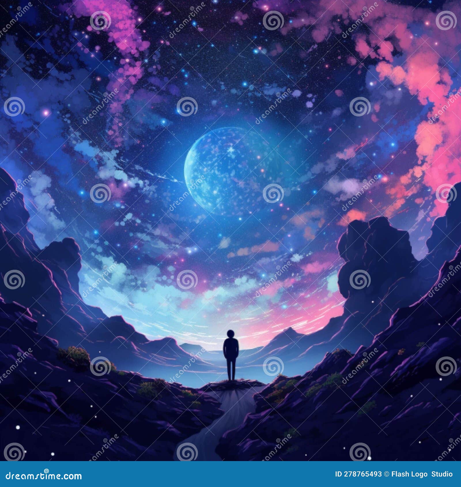 Boy Looking the Space Illustration Stock Illustration - Illustration of ...