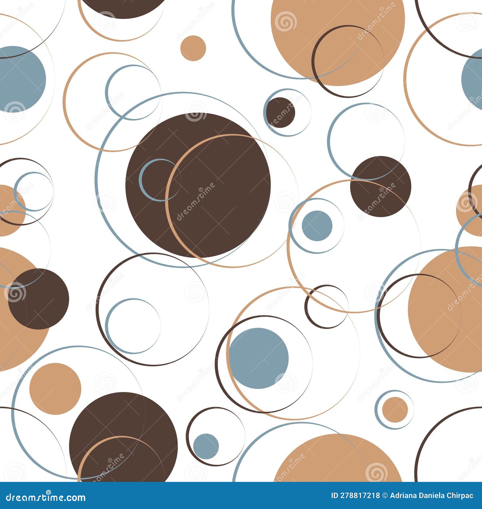 Abstract Seamless Pattern with Circles and Round Objects. Repeat ...