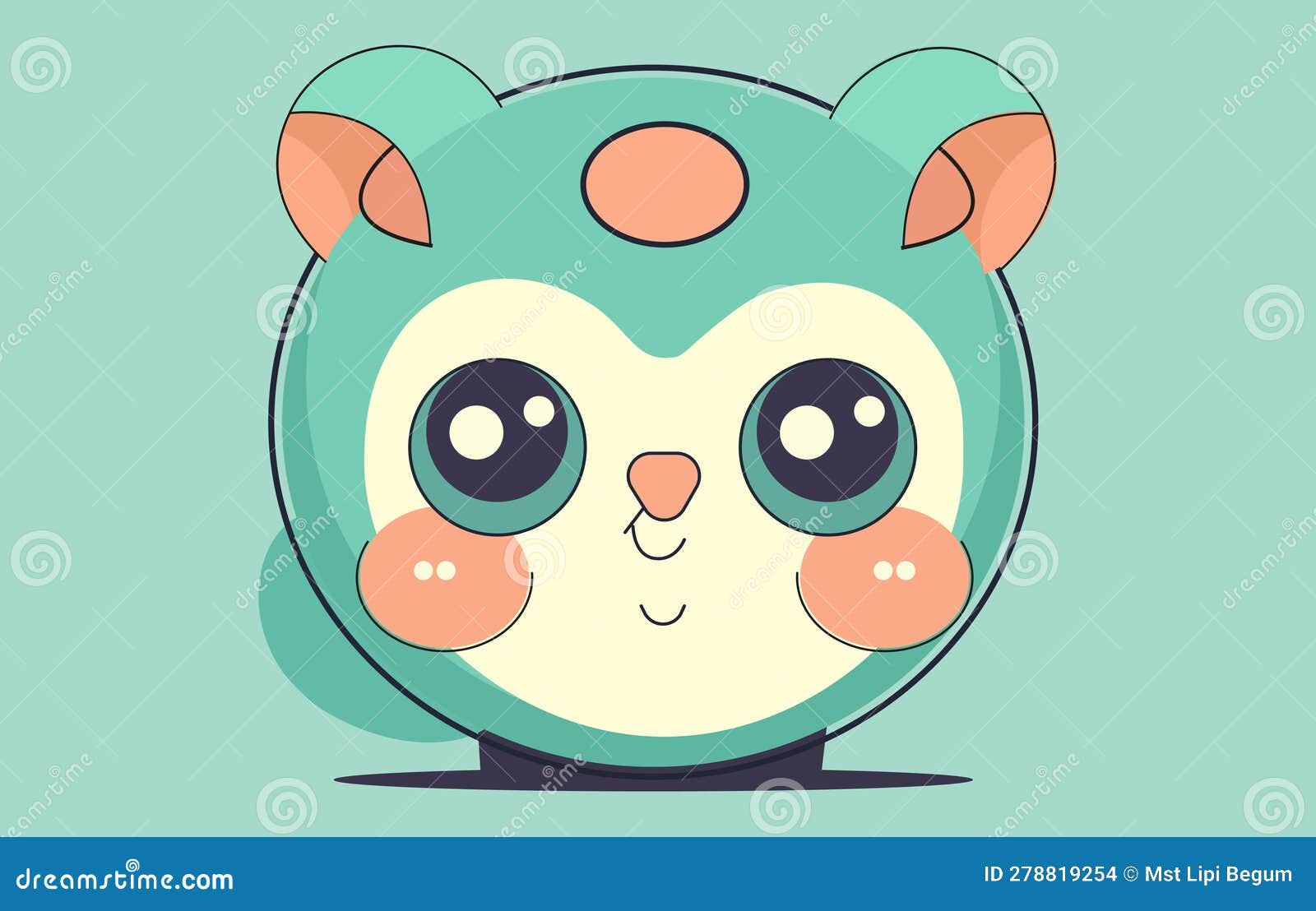 A Cute Clock Logo Vector Illustration Flat Design,Cute Smiling Happy ...