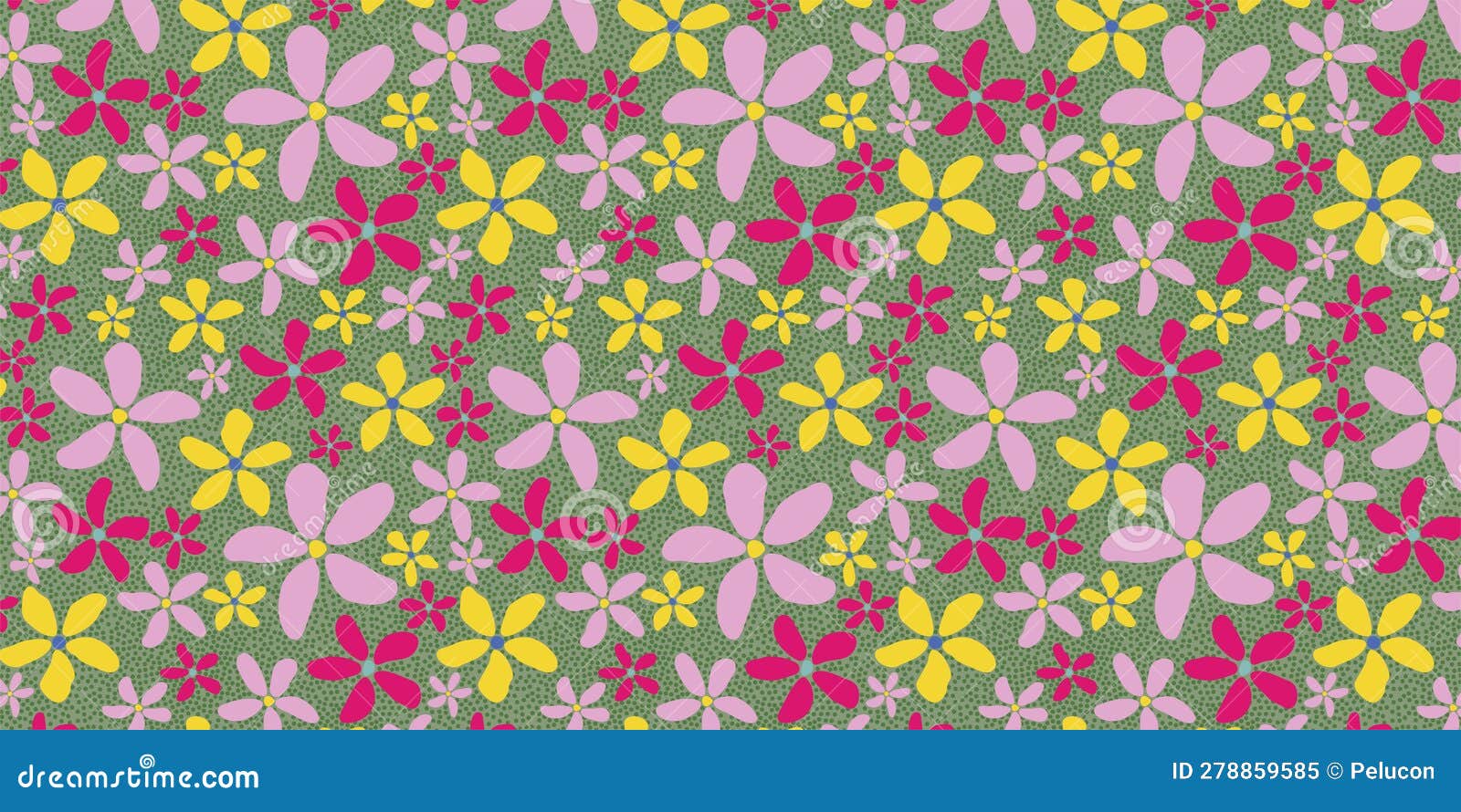 Flower Power Vector Repeat Pattern Stock Vector - Illustration of leaf ...