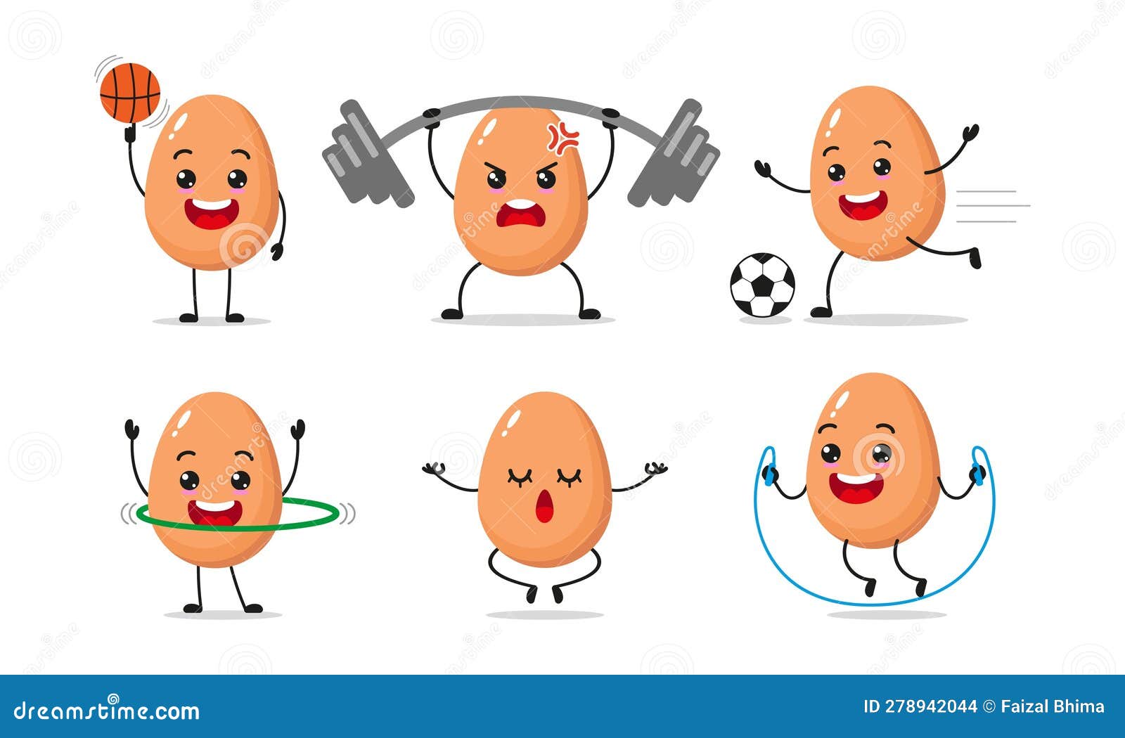 Egg Sport Exercise with Different Activity Stock Illustration ...