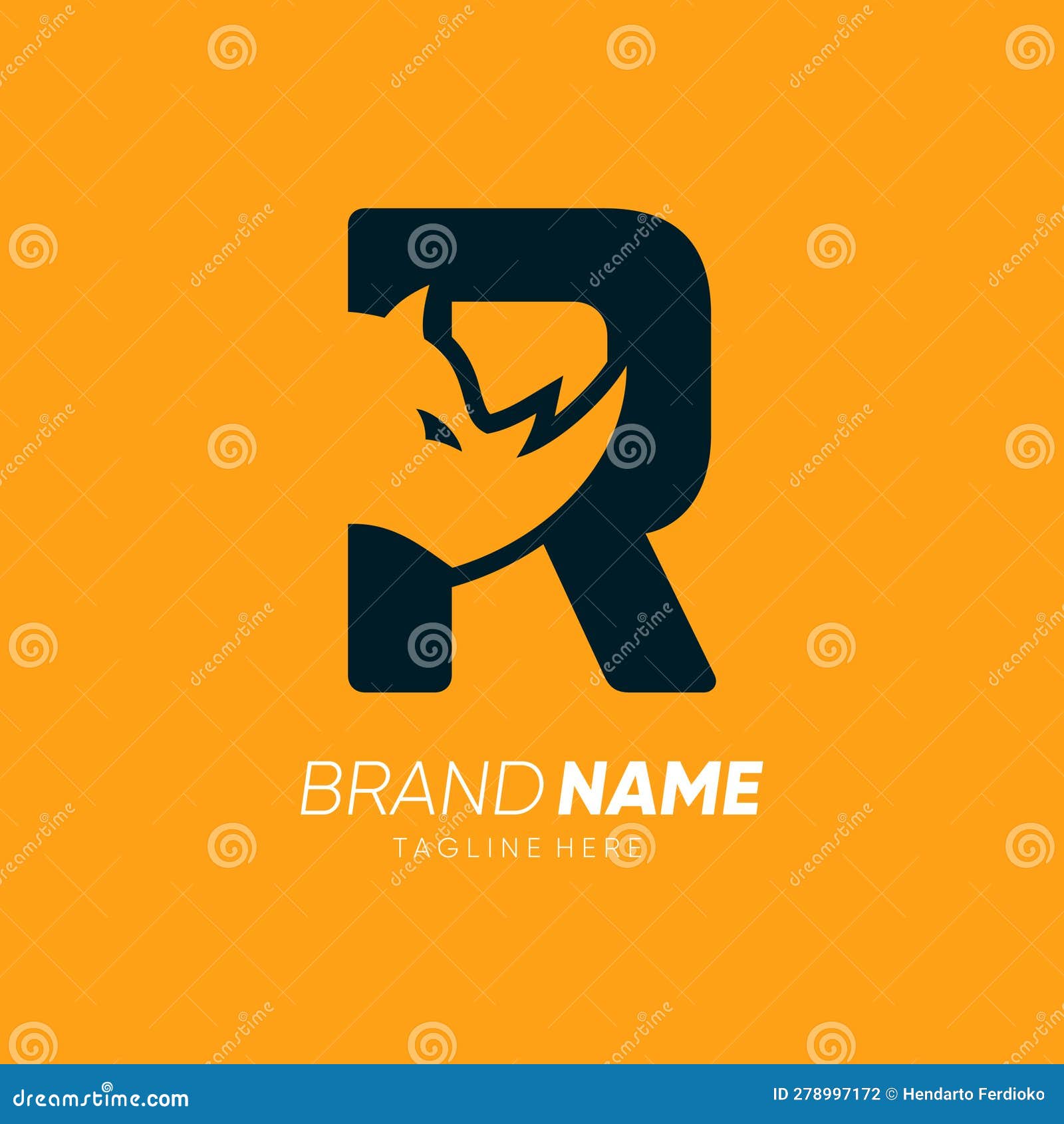 Letter R Rhino Horn Logo Design Vector Icon Graphic Emblem Illustration ...