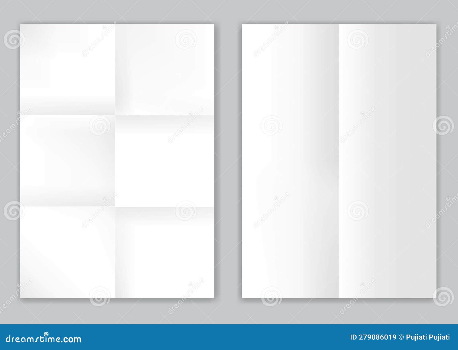 Realistic Empty Paper Folded Isolated - 3d Illustration.. Stock ...