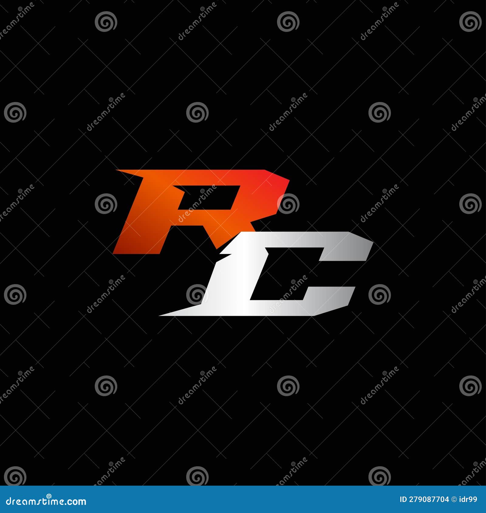 Typography Logo Design Initial RC Modern Stock Vector - Illustration of ...