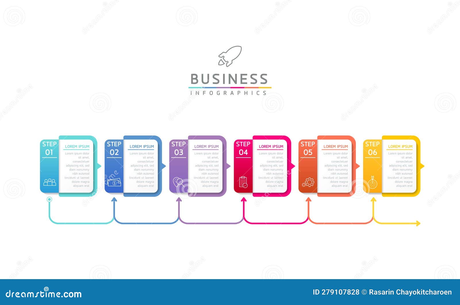 Vector Business Presentation Connecting Steps Infographic Template ...