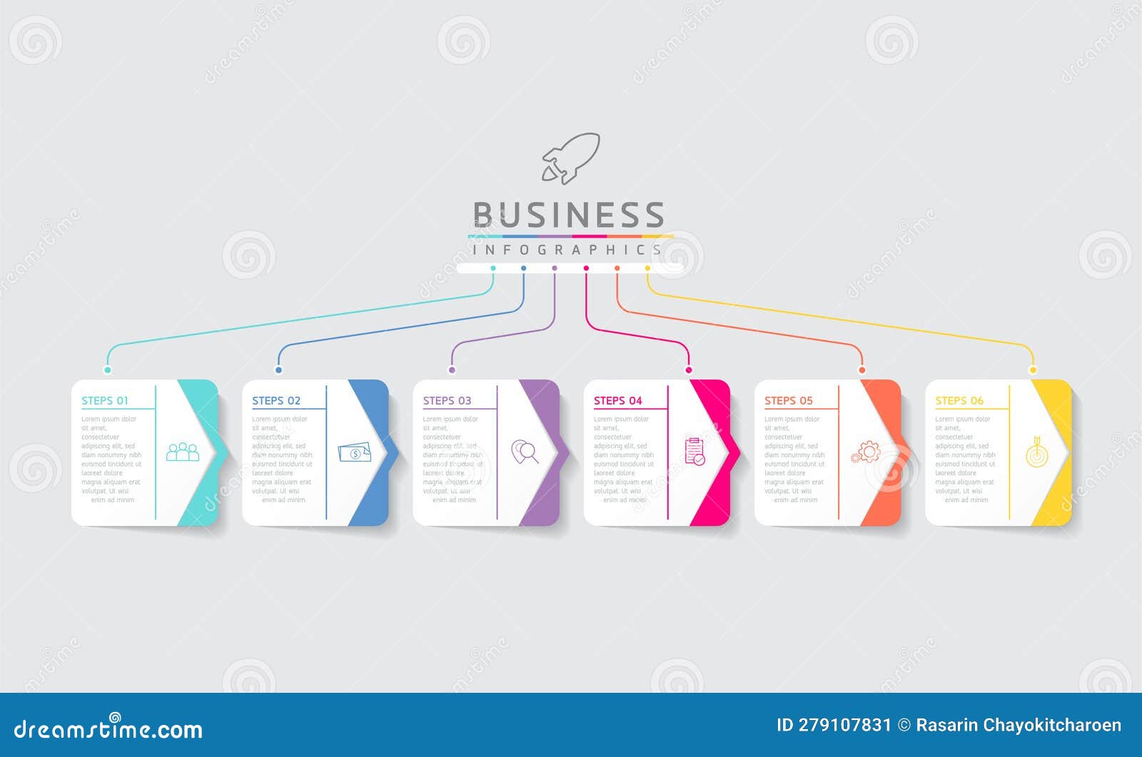 Vector Business Presentation Connecting Steps Infographic Template ...