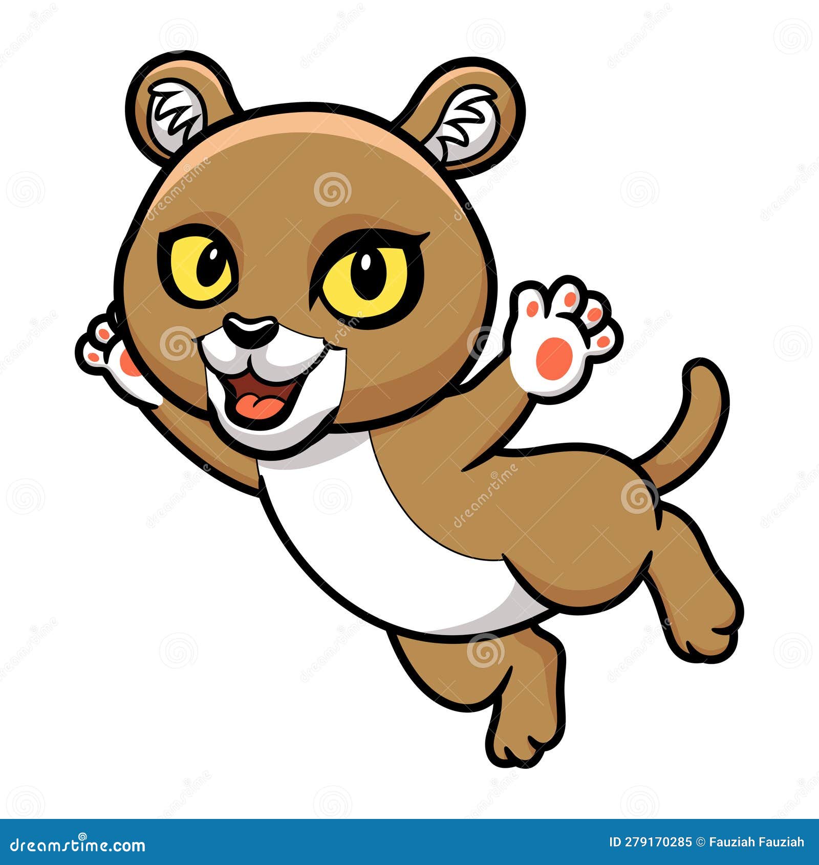Cute Little Puma Cougar Cartoon Stock Vector - Illustration of child ...