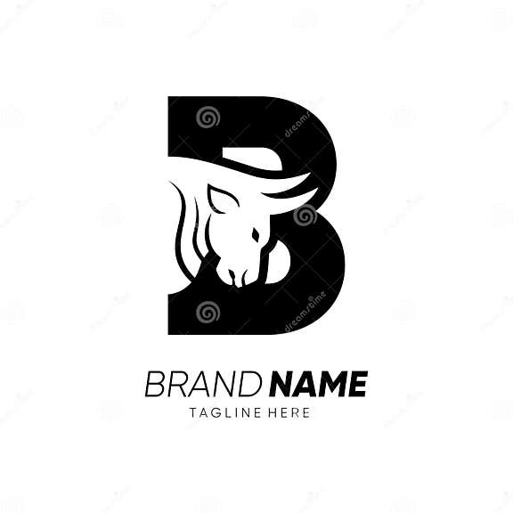 Letter B Bull Animal Logo Design Vector Icon Graphic Emblem ...