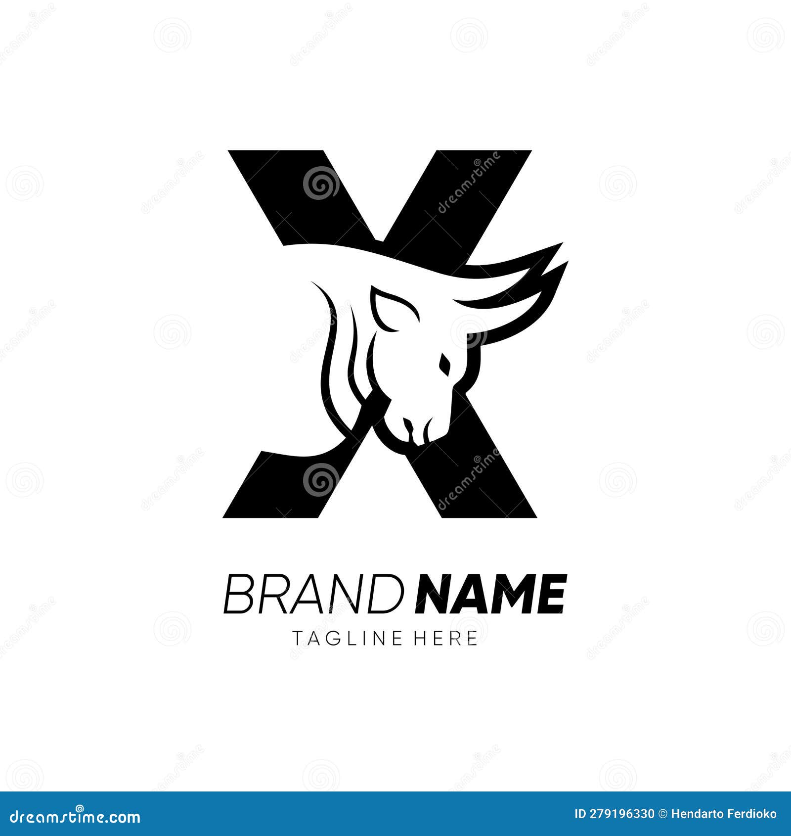 Letter X Bull Animal Logo Design Vector Icon Graphic Emblem ...