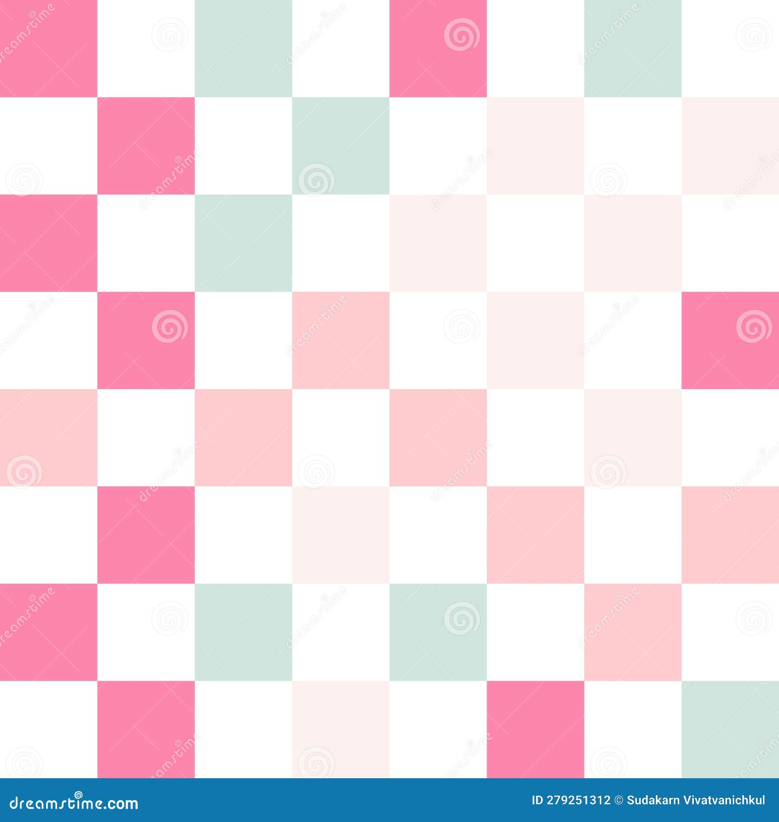 Pink, Green, and Cream Pastel Checkerboard Pattern Background. Stock ...