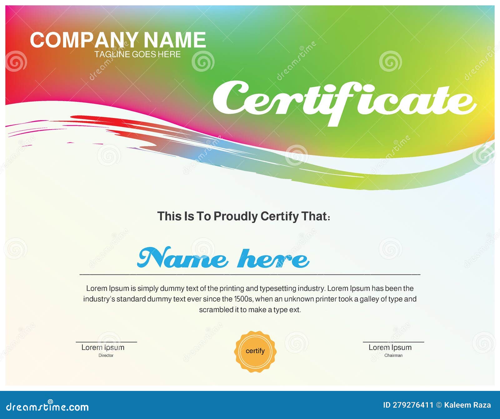 Certificate for Any Company with Attested Logo in Multicolor Stock ...