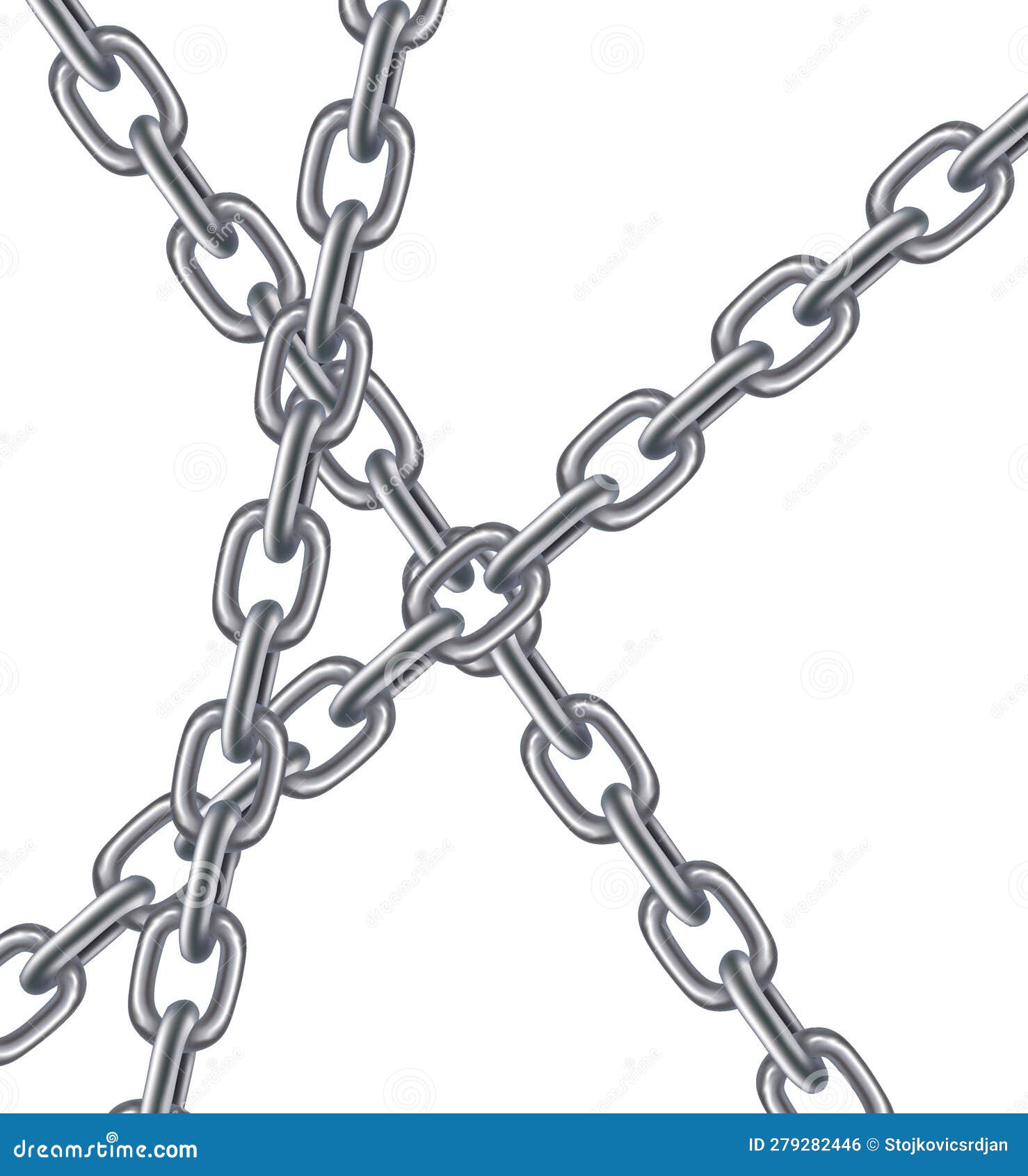 Grey metal chain stock vector. Illustration of lock - 279282446